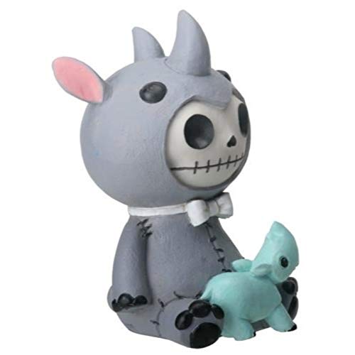 SUMMIT COLLECTION Furrybones Rhino Buster Signature Skeleton in Rhinoceroses Costume with Baby Blue Rhino