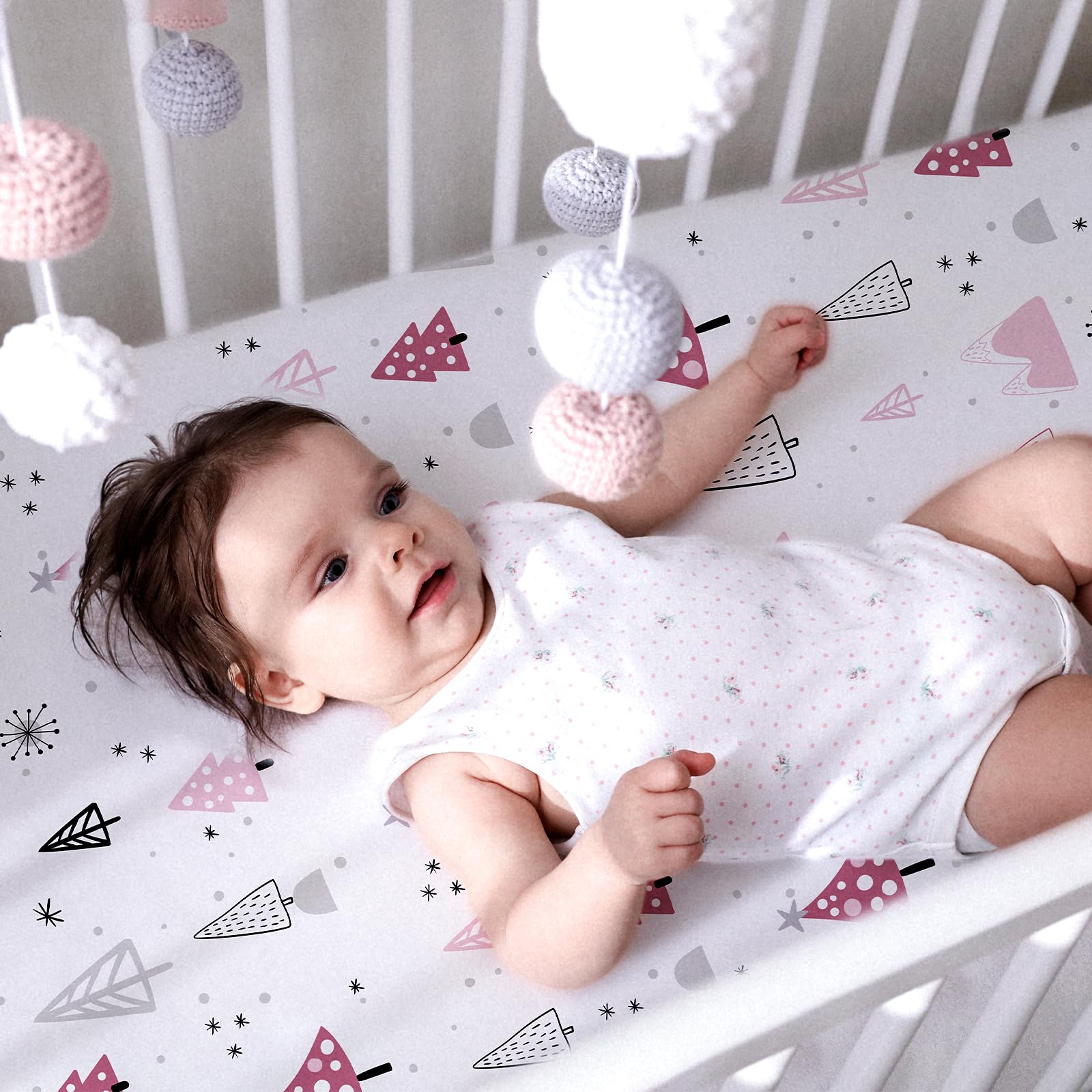 Soarwg Kids Bassinet Sheets, Bassinet Sheets for Baby Boy and Girl, Bassinet Sheet Neutral, Fit for Rectangle, Round, Oval, Hourglass Mattress, Flexible for Different Bassinet Pad/Mattress 2 Pack