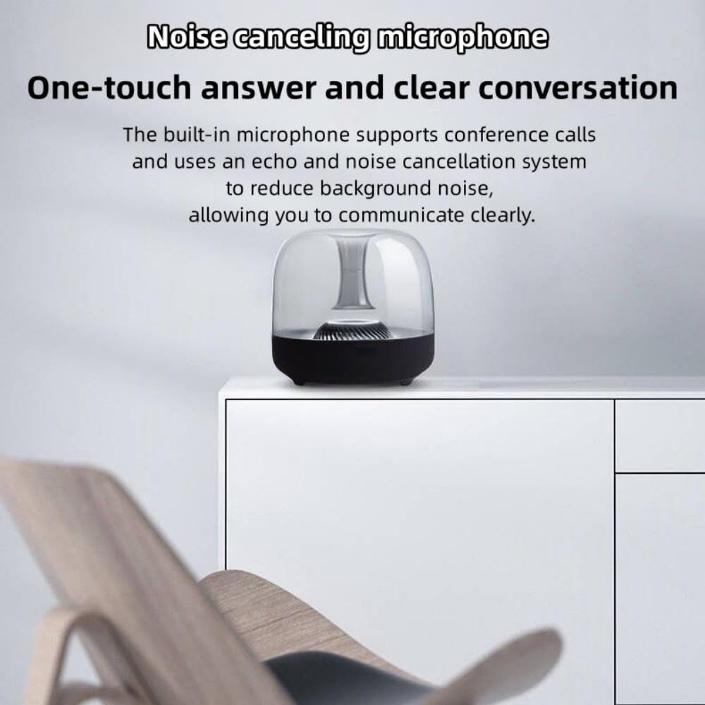 Transparent Wireless Bluetooth Speaker, Stylish Appearance - The Paper - Excellent Sound Quality, 5 Lighting Themes, Supports AUX Playback and Plug-in Card, Suitable for Home, Karaoke, Office(Black)