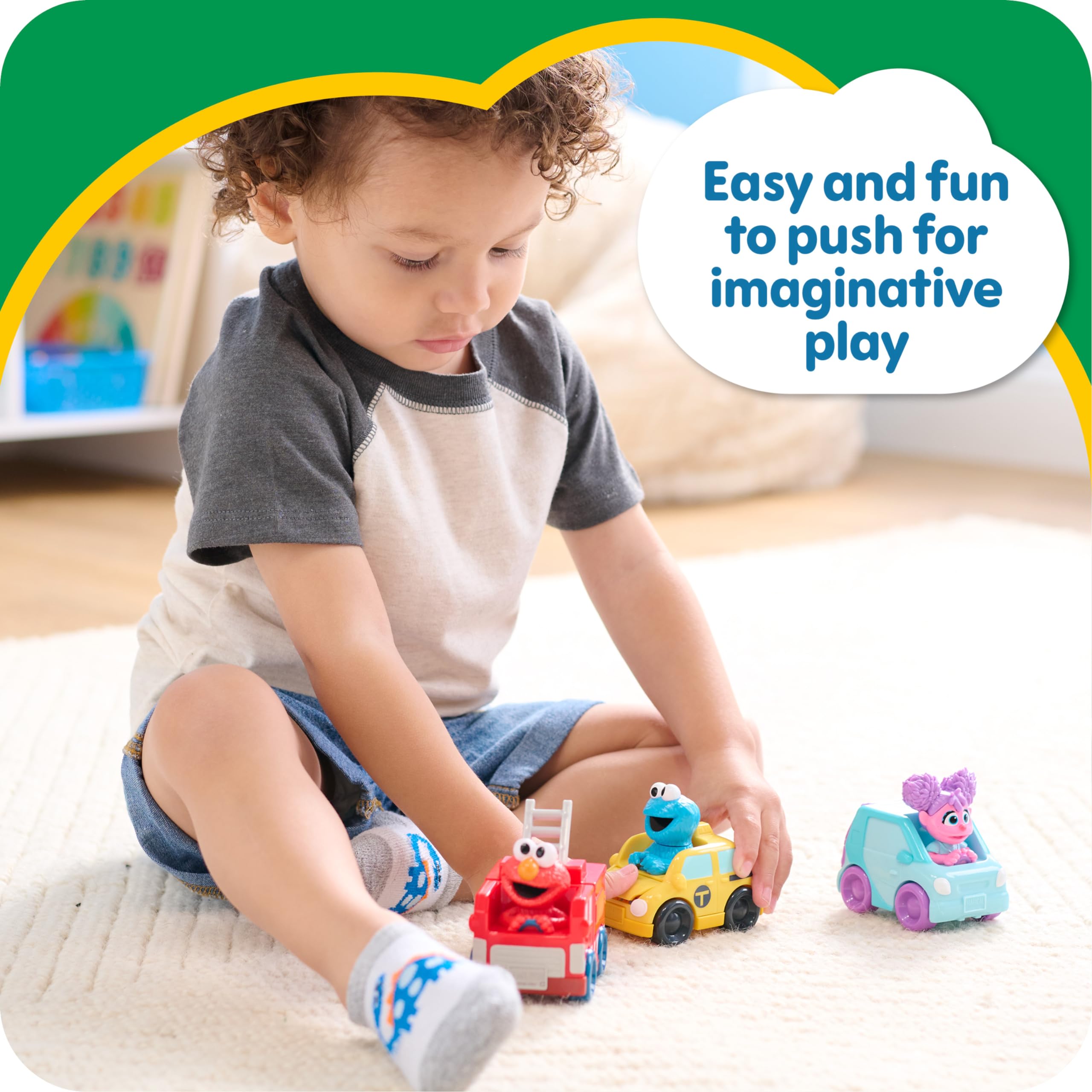 Sesame Street Twist and Pop Wheelies 3-Pack Preschool Toy Vehicles, Kids Toys for Ages 2 Up, Amazon Exclusive by Just Play