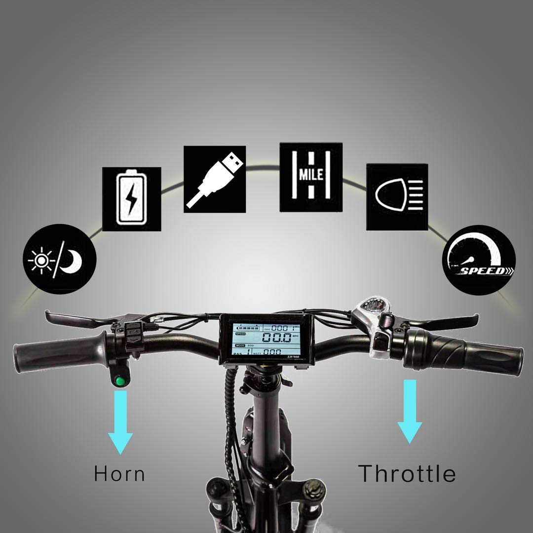 Soumye 48V500W13AH 20" x4.0 Folding Fat Tire Snow E-Bike Mountain Electric Bicycle Beach Cruiser Foldable Bike (Step Over Orange)
