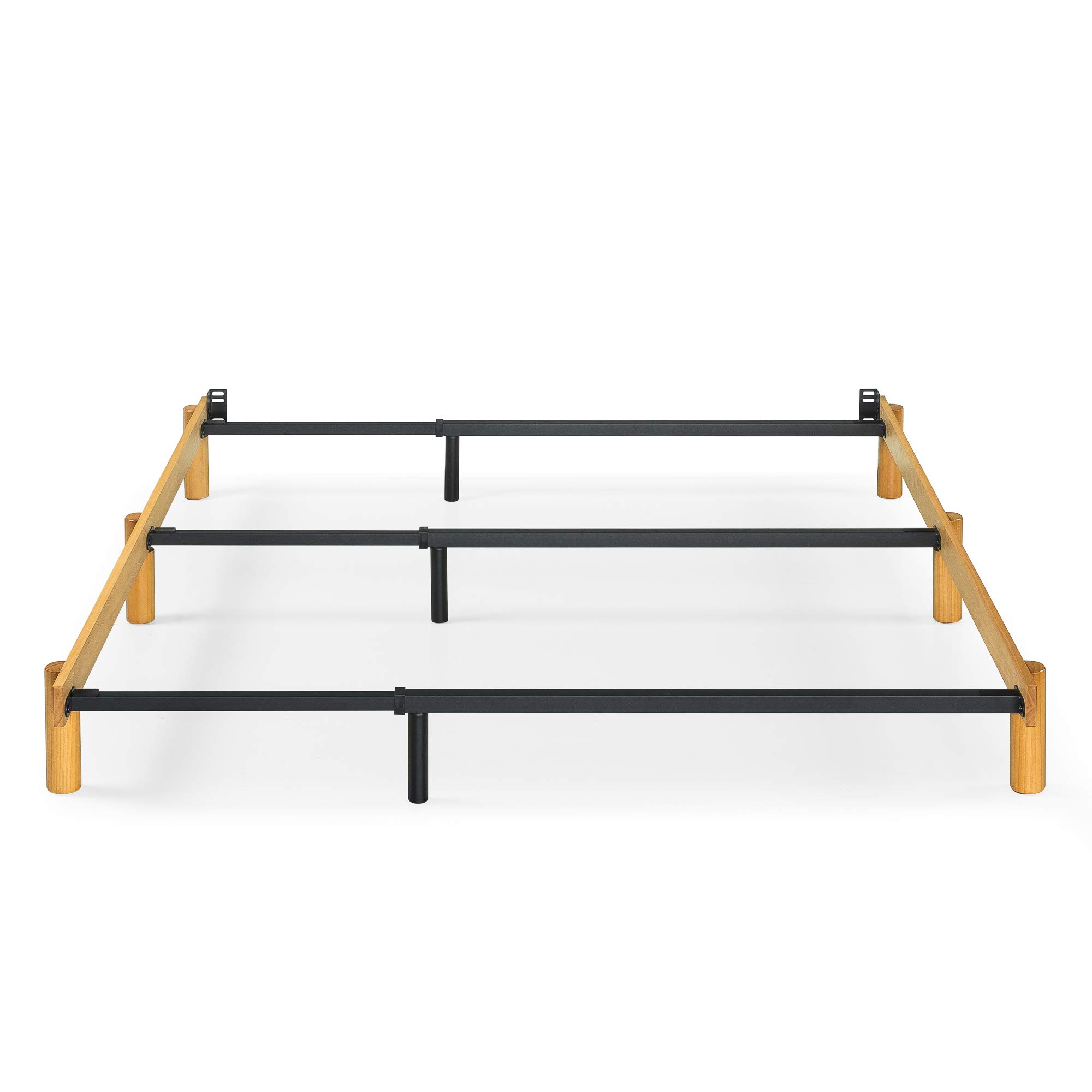 ZINUS Austin Compack Metal and Wood Adjustable Bed Frame / Universal Sizing / For Box Spring and Mattress Set, Full/Queen/King