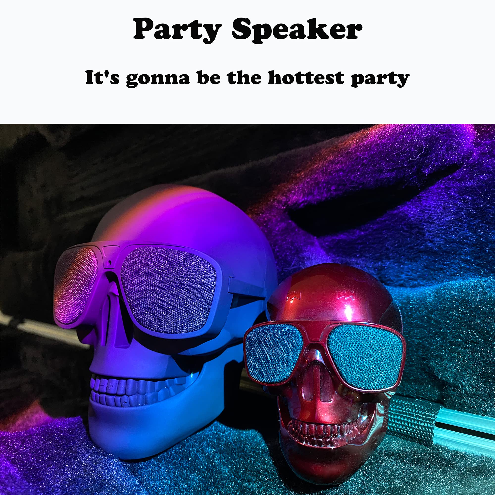 VIGROS Skull Speaker, Portable Bluetooth Speakers Unique Speaker 8W Output Bass Stereo Compatible for Desktop PC/Laptop/Mobile Phone/MP3/MP4 Player for Halloween Decorations for Gift Party