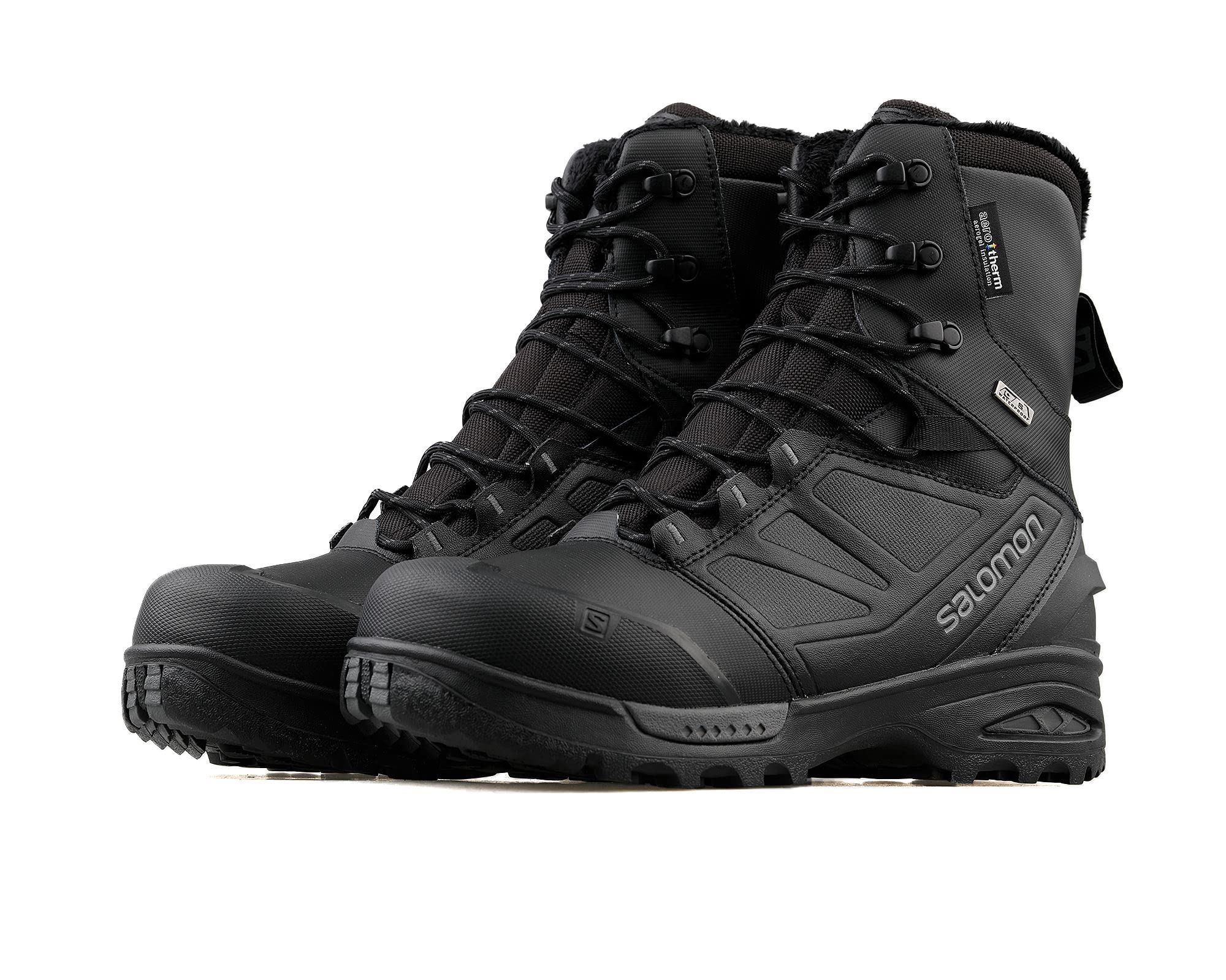 Salomon Toundra PRO CLIMASALOMON Waterproof Winter Boots for Men Snow, Black/Black/Magnet, 10.5