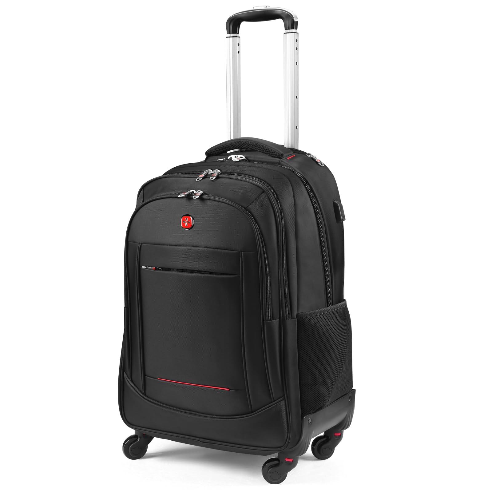 StarCloud 4-Wheel Rolling Backpack (23x14.8x9.5 in): 18.4-Inch Wheeled Travel Laptop Backpack for Business, Water-Resistant Backpack with Wheels, Roller Backpack for Travel and Commuting