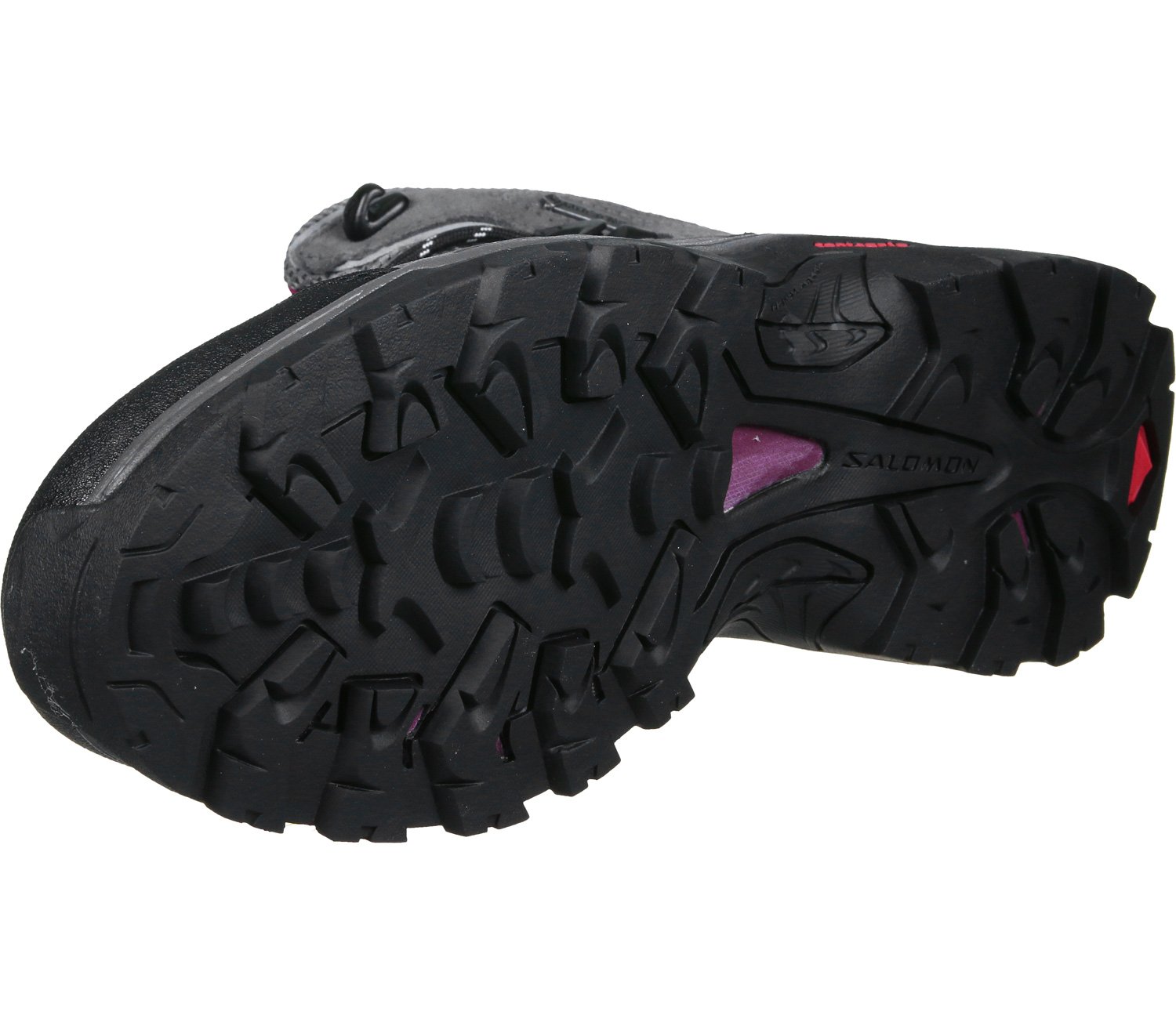 Salomon Women's Authentic Leather GORE-TEX Backpacking Boots, Pearl Grey/Grey Denim/Mystic Purple, 11 M US