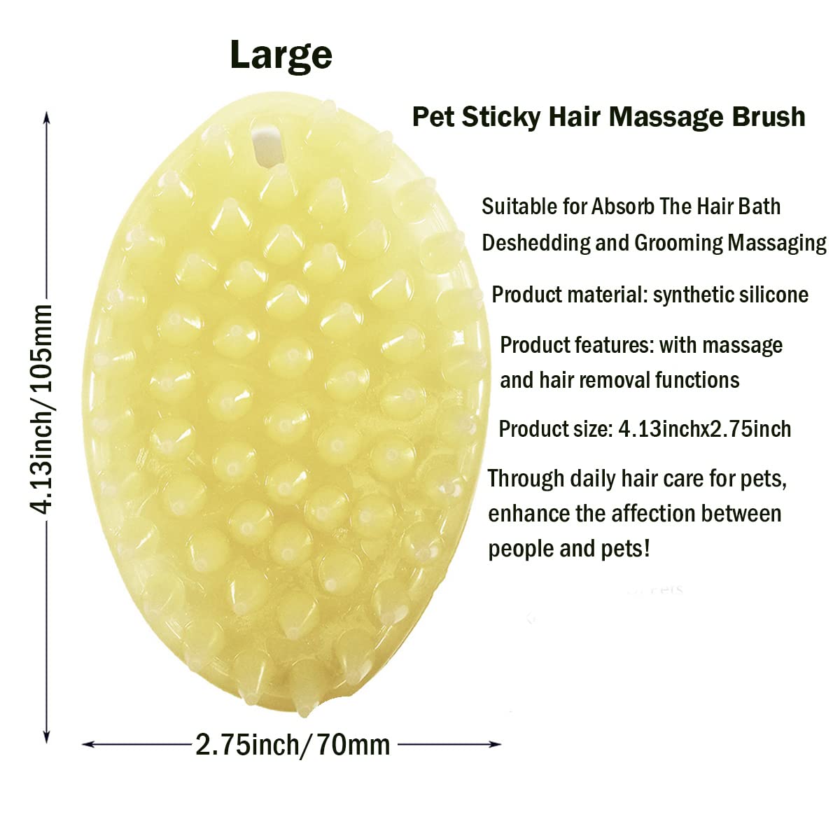 Ultra-Soft Silicone Pet Massage Brush,Great for The Bath Deshedding and Massaging & Grooming Your Pet - for Dogs and Large pets(Large)