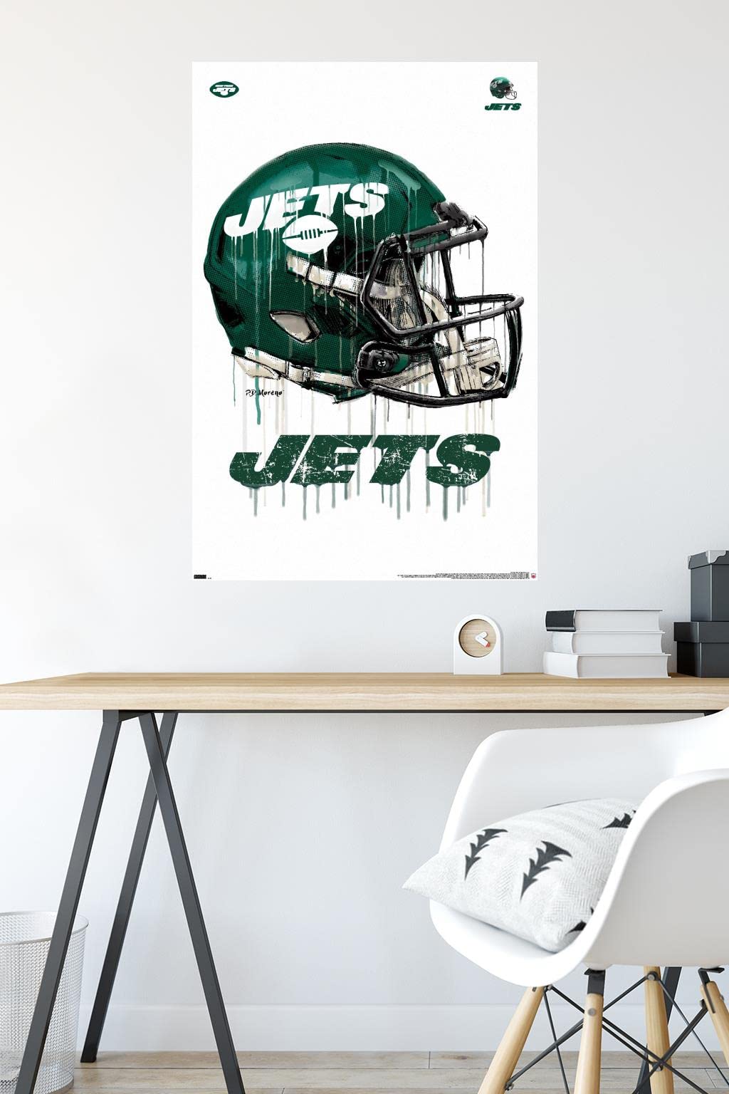 Trends International NFL New York Jets - Drip Helmet 20 Wall Poster, 22.375" x 34", Unframed Version