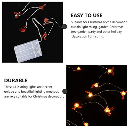 SOLUSTRE 1Pc Copper Wire Light String Battery Operated Fairy Lights Christmas Light Decorations Christmas Tree Ornaments Christmas elk Light LED Christmas Lights Plastic Icicle