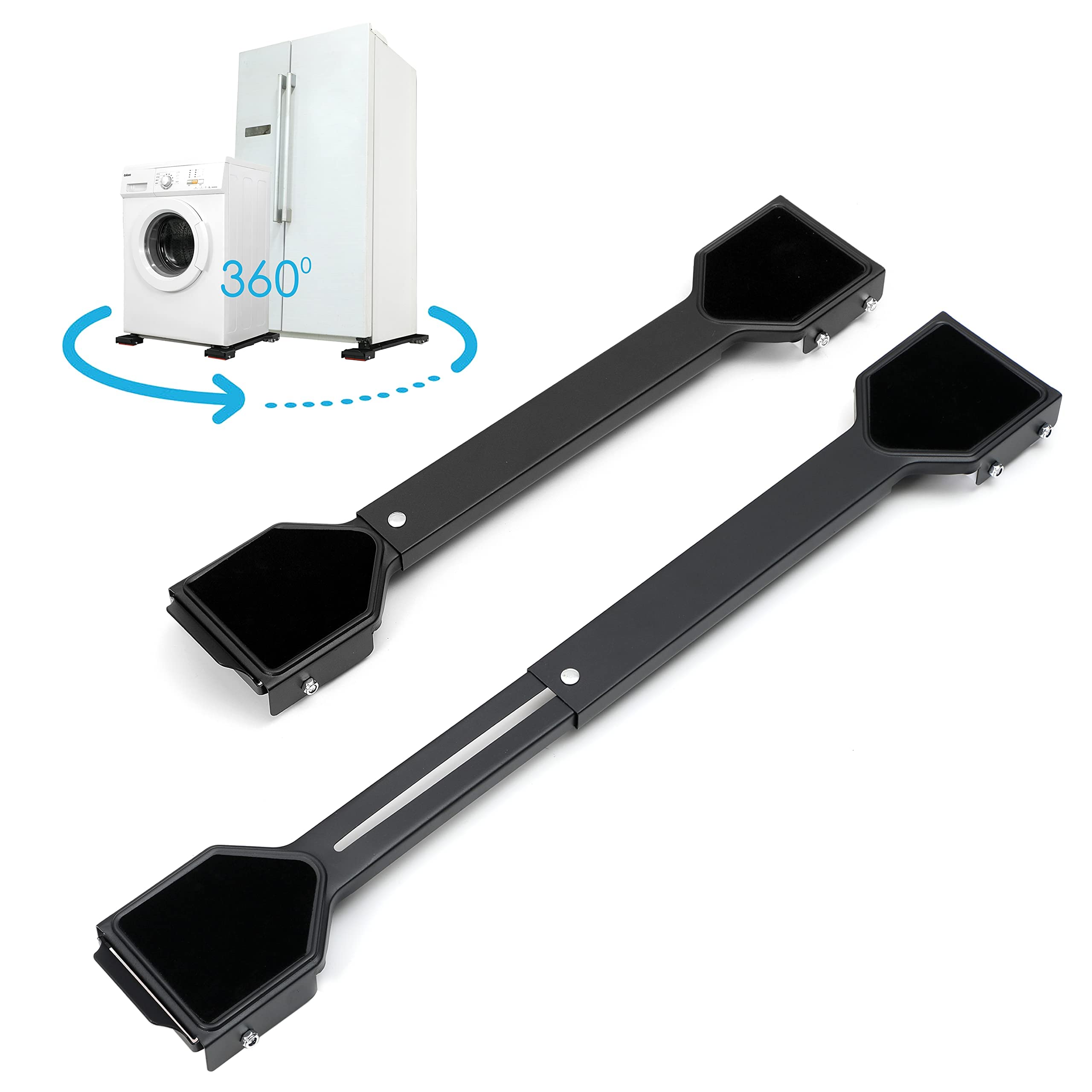 ZVZIG 360° Universal Mobile Rollers, Extendable Furniture Dolly Appliance Rollers Mobile Washing Machine Base, Fridge Stand Moving Cart for Washing Machines, Refrigerators, Dryers