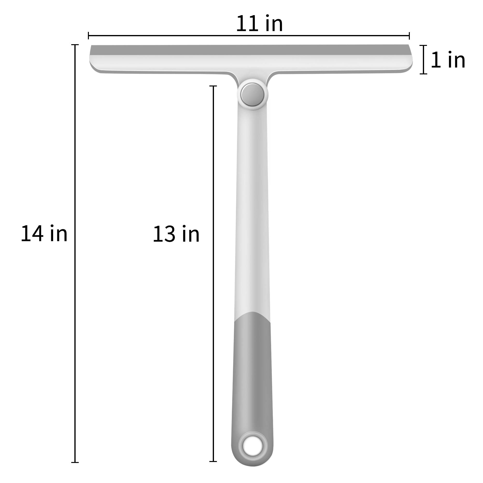 Shower Squeegee for Shower Doors, Shower Squeegee for Glass Doors, Bathroom, Mirrors, Windows Cars and Tile Walls, Silicone Handle Shower Squeegee 12 Inch (Grey+Green,2Pack)