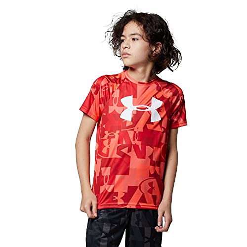 Under Armour Boys Tech Big Logo Printed Short-Sleeve T-Shirt , Red (600)/White , Medium