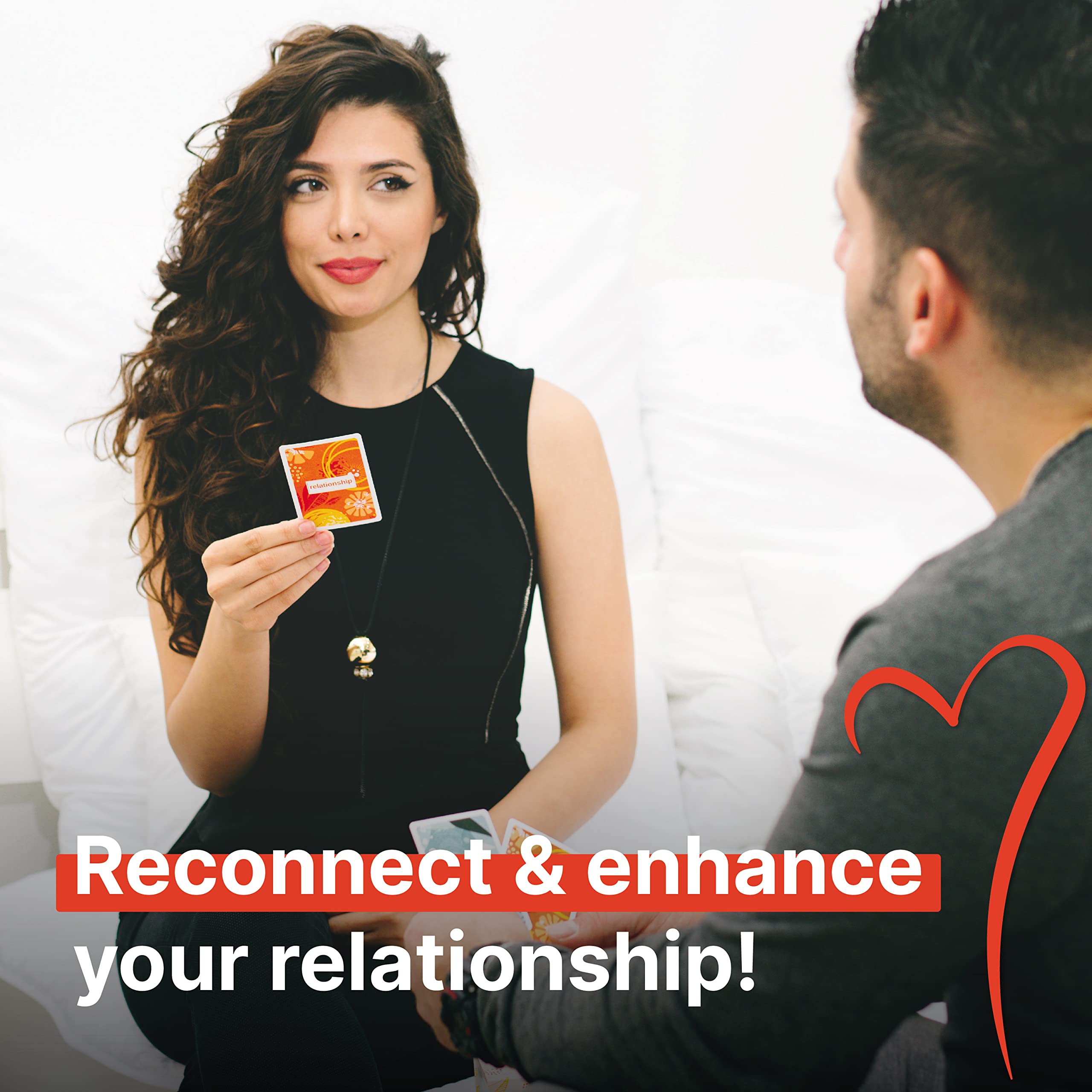 VNS Creations Deeper Connections - 200 Couples Conversation Cards - Build Strong Relationships and Deeper Intimacy - Couples Card Games for Adults - Couple Games for Date Night - Games for Couples