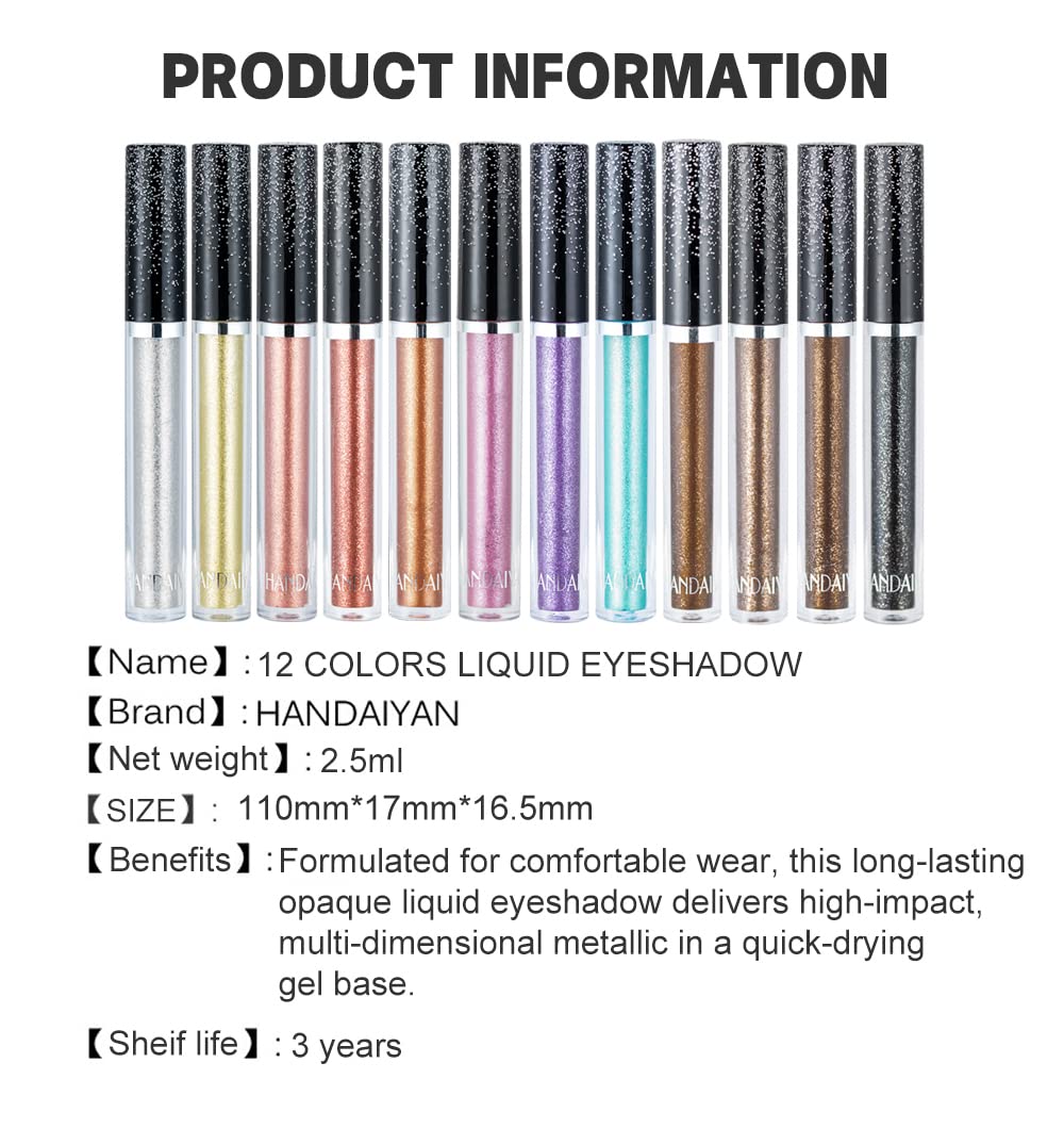 Sliver Gray Glitter Liquid Eyeshadow Stick, Metallic Shimmer High Pigmented Eyeshadow Gel Stick Shiny Glitter Eyeshadow Tube Long-lasting Waterproof Quick Drying Eyeshadow, Creates Smokey Eye Makeup & Multi-dimensional Eye Makeup (Sliver Gray)