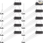 ZJOJO Linkable LED Shop Light for Garage, 42W 4800lm 4.5FT,Black 5000K-6PACK