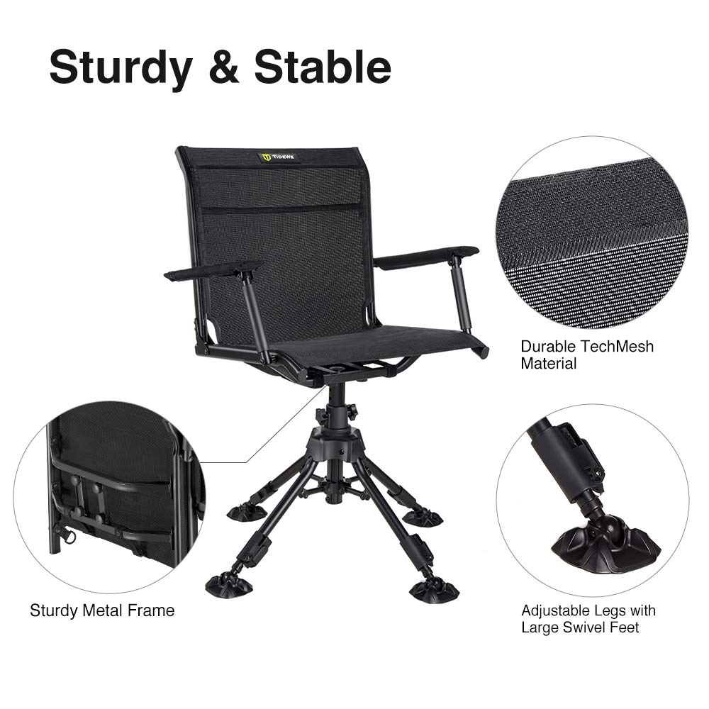 TIDEWE Hunting Blind See Through with Carrying Bag & Hunting Chair with Seat Cover