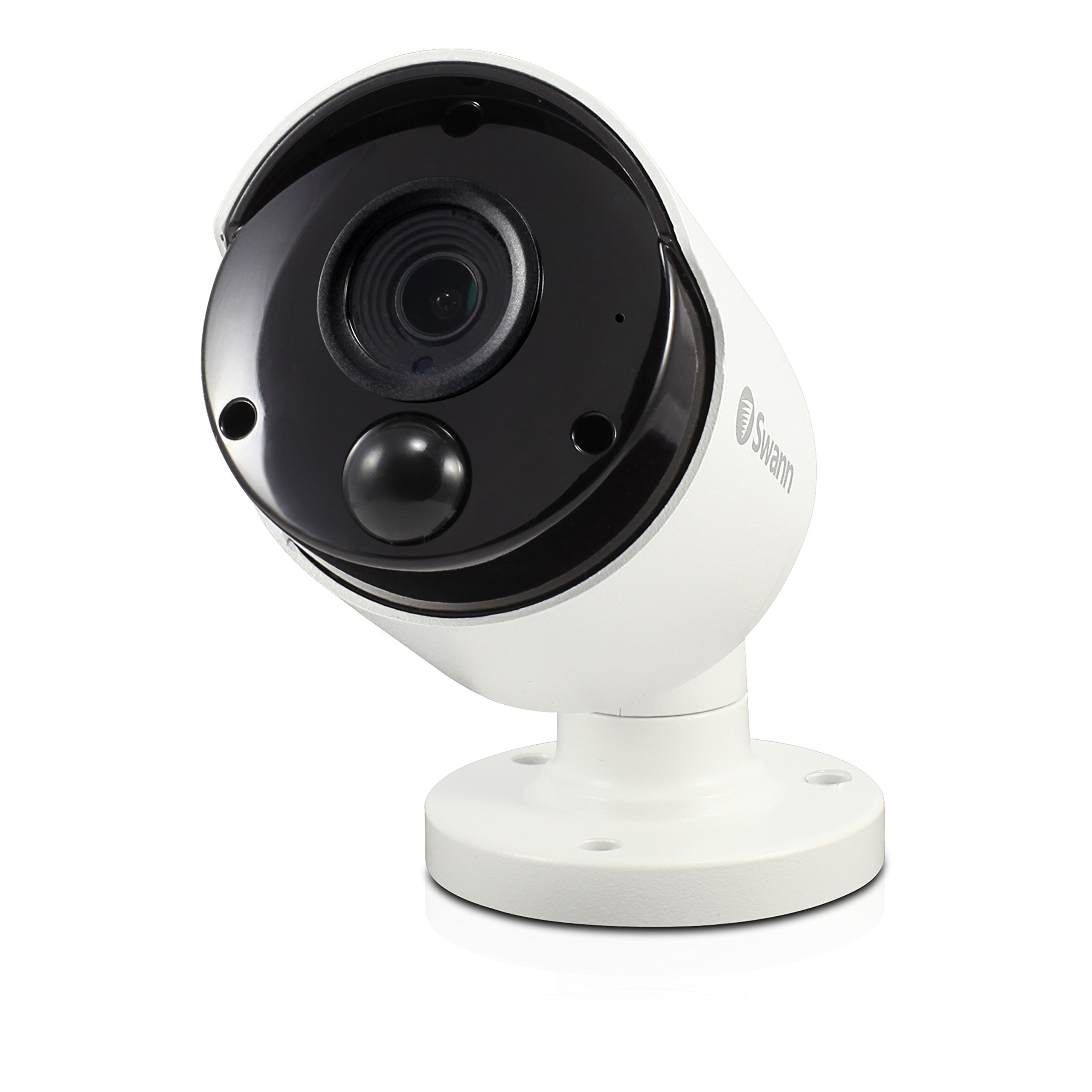 Swann Home Security Camera, POE Cat5e NVR 4K HD Video, Indoor or Outdoor Wired Surveillance CCTV, Color Night Vision, Heat Motion Detection, Metal Housing, Face Recognition, 2-Way Talk