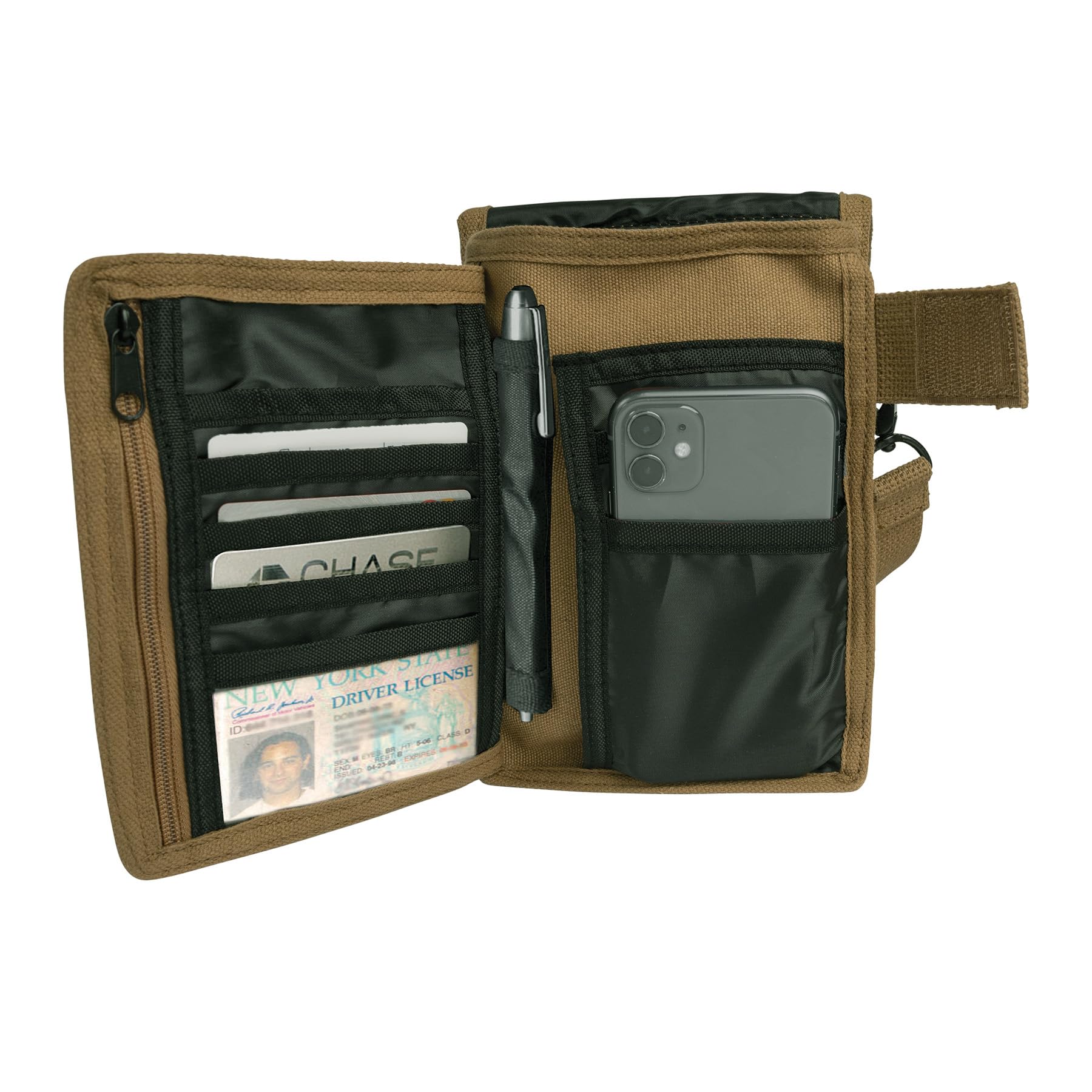 Rothco Heavyweight Canvas Travel Portfolio Bag β Crossbody Shoulder Bag β Heavy-Duty Cotton Canvas - Coyote Brown