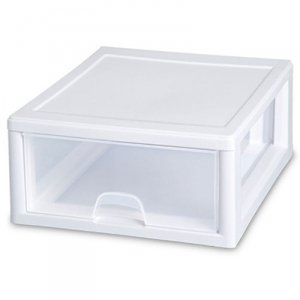 Sterilite 23108004 Stacking Drawer, White, 27 Quart (Pack of 1)