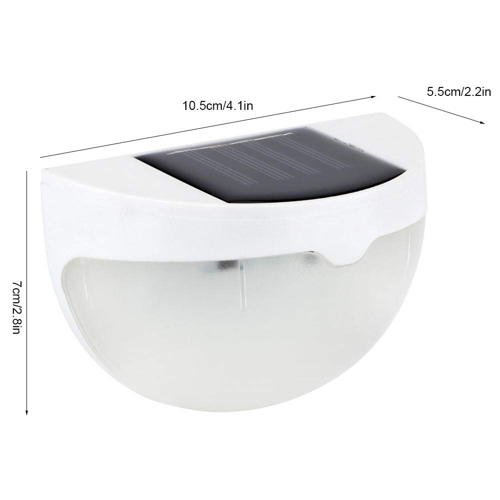Zopsc 6LED Solar Powered Light, IP55 Waterproof Garden Fence Lamp Decoration Light for Home Outdoor Courtyard Lighting (White)
