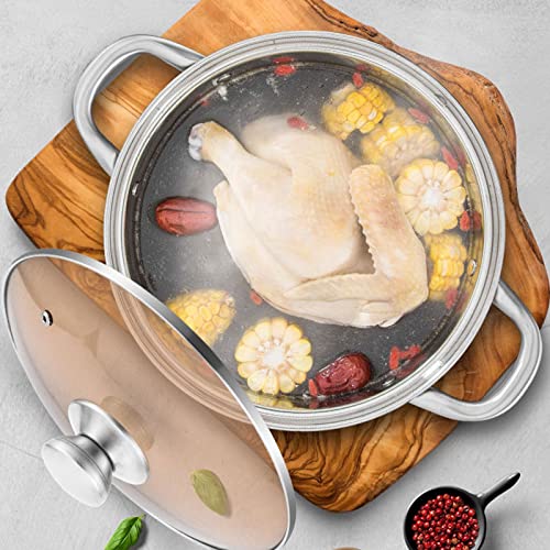 SPICLY Soup Pot Household Stainless Steel Soup Pot, Extra-high with Double Bottom and Thick Stew Pot Cookware Kitchen Pots Hot Pot