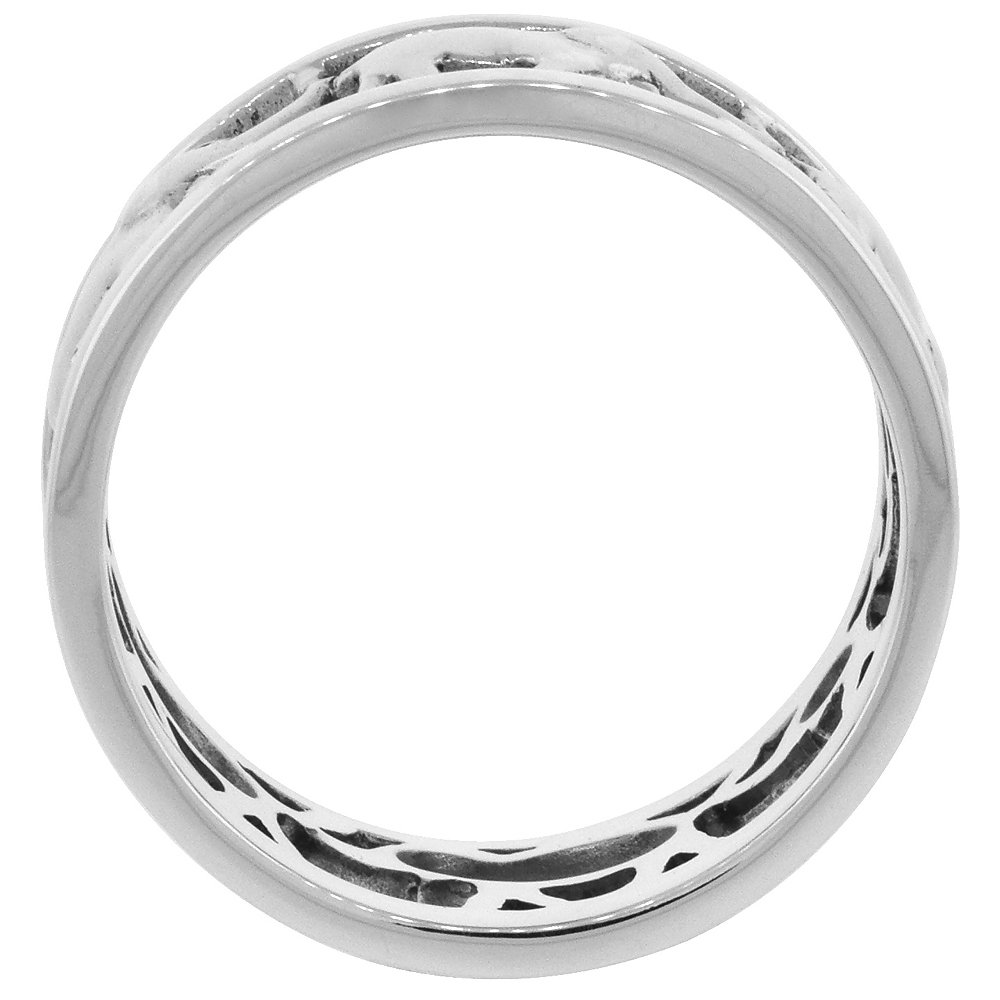 Sterling Silver Elephants Ring 5/16 inch wide size 8