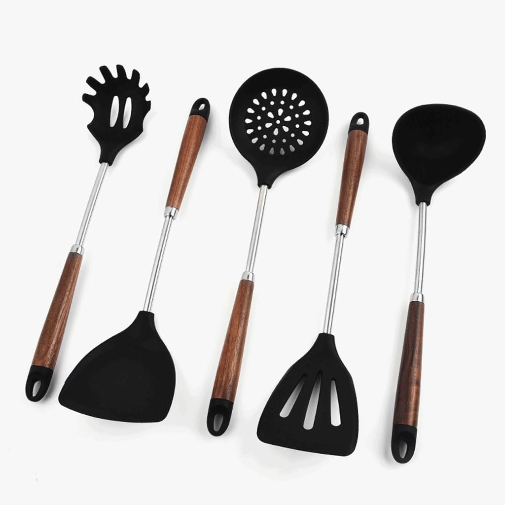 SLEEVY Heat Resistant Silicone Kitchenware Cooking Utensils Set Colander Frying Shovel Soup Spoon Kit