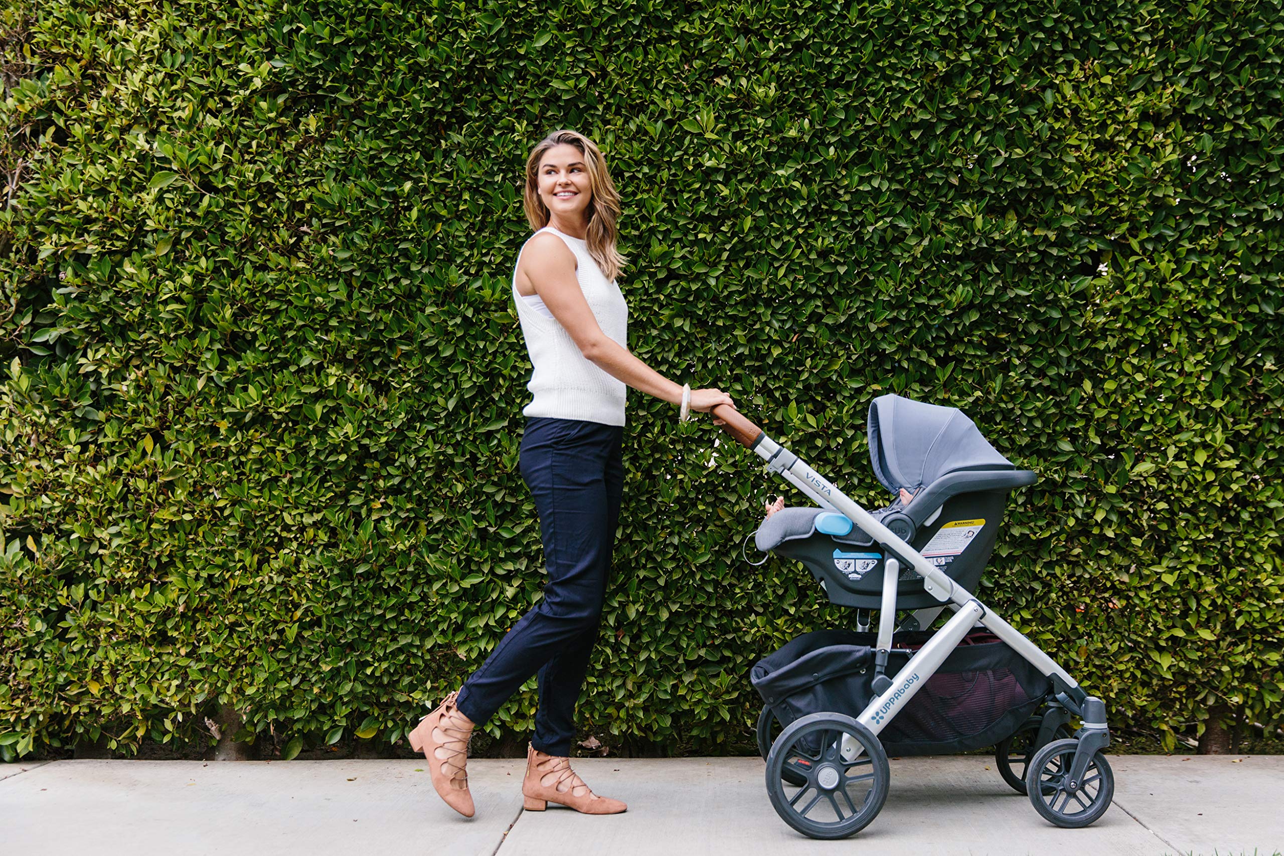 UPPAbaby Cruz V2 Stroller - Finn (Deep Sea/Silver/Chestnut Leather) + Mesa Infant Car Seat - Jake (Black)