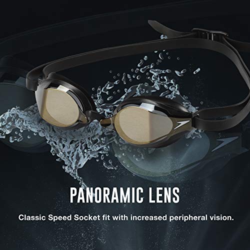Speedo Unisex-Adult Swim Goggles Speed Socket 2.0 , Smoke Ice Mirrored