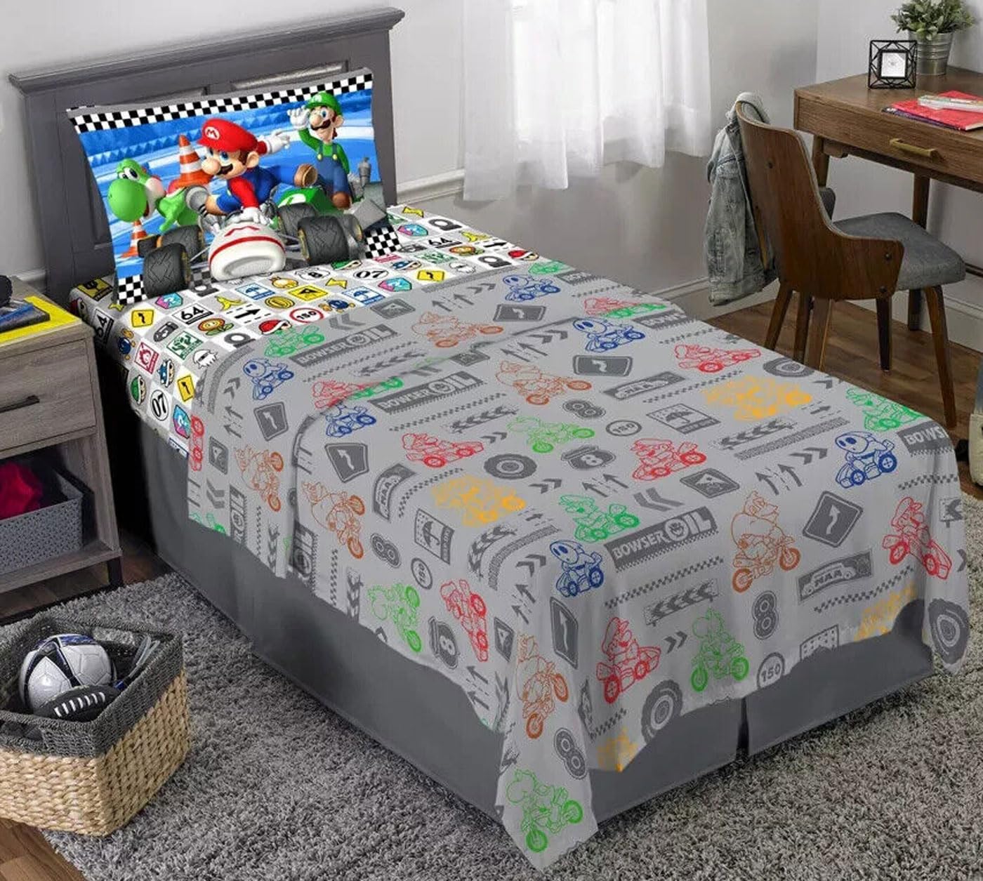 Super Mario Winners Circle 4-Piece Full Sheet Set