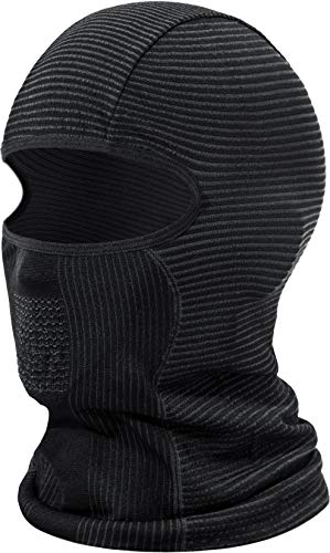 TSLA Thermal Winter Balaclava Face Mask, UV Protection Fleece Lined Ski Mask, Lightweight Windproof Neck Gaiter, Windproof Balaclava Black Grey, One Size