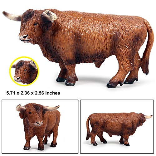 TANGDIAABBCC Cattle Figurine Simulated Bull Realistic Plastic Wild Animals for Collection (Bull)