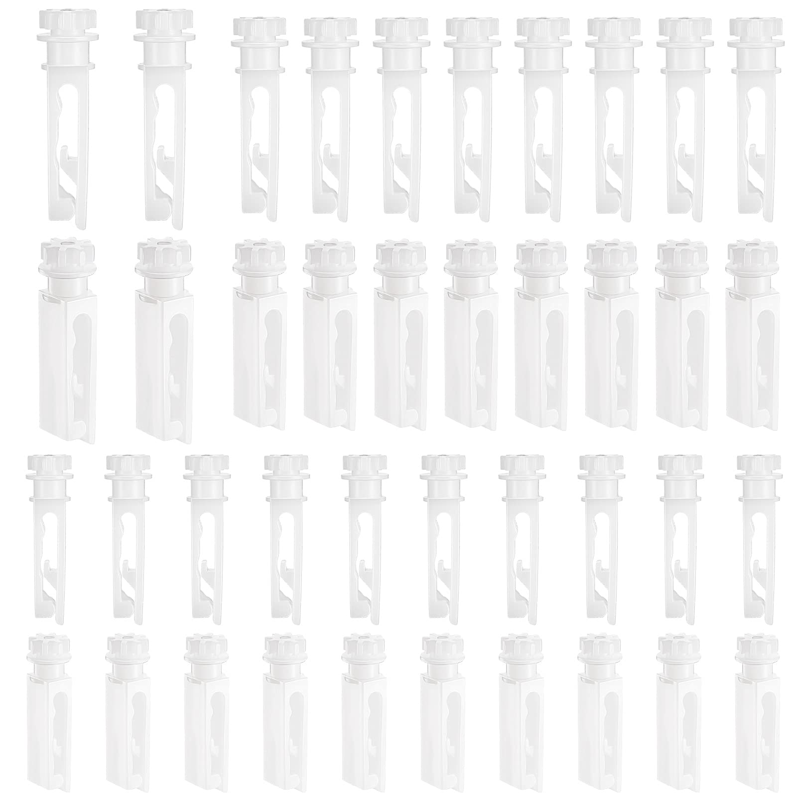 Vertical Blind Stem Replacement White Stems for Vertical Window Blind Vertical Blind Carrier Stem Vertical Blinds Curtain Accessories (40 Pieces)