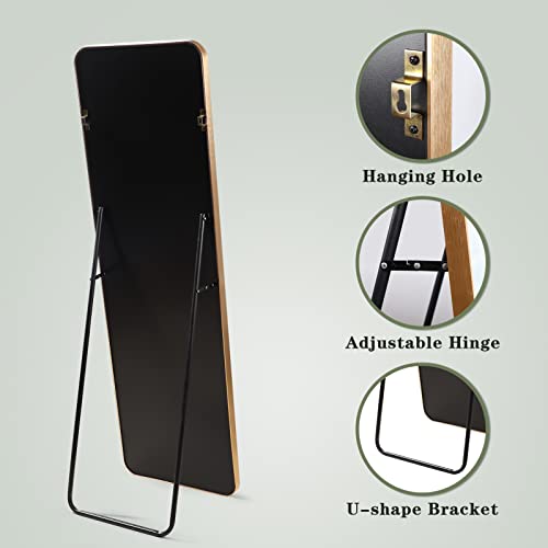 WIFTREY Full Length Mirror 65x24 Floor Standing, Wall Mounted, Leaning, Decorative Bedroom Living Room Standup Wall Full Body Long Hanging Large Size Tall White Frame Mirror