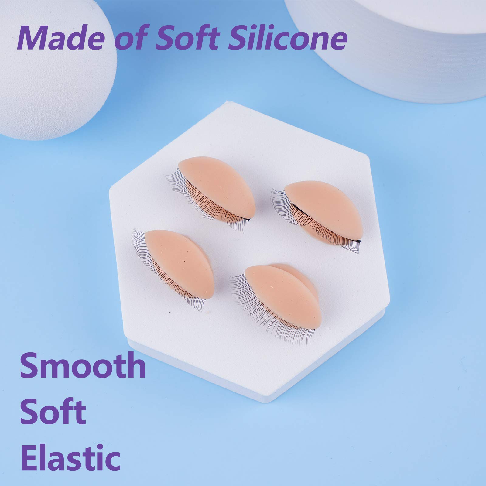 WBCBEC 3 Pairs Replacement Eyelids for Mannequin Head Removable Realistic Eyelids with Eyelashes Mannequin Head Eyelids for Eyelash Training Practice Makeup Eyelash Extensions