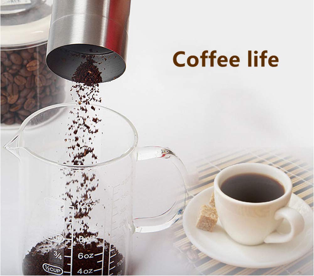 SFXFJ Manual Burr Coffee Grinder - Adjustable Settings for French Press, Espresso, Drip Coffee, Turkish Brew - Stainless Steel Handheld Grinder
