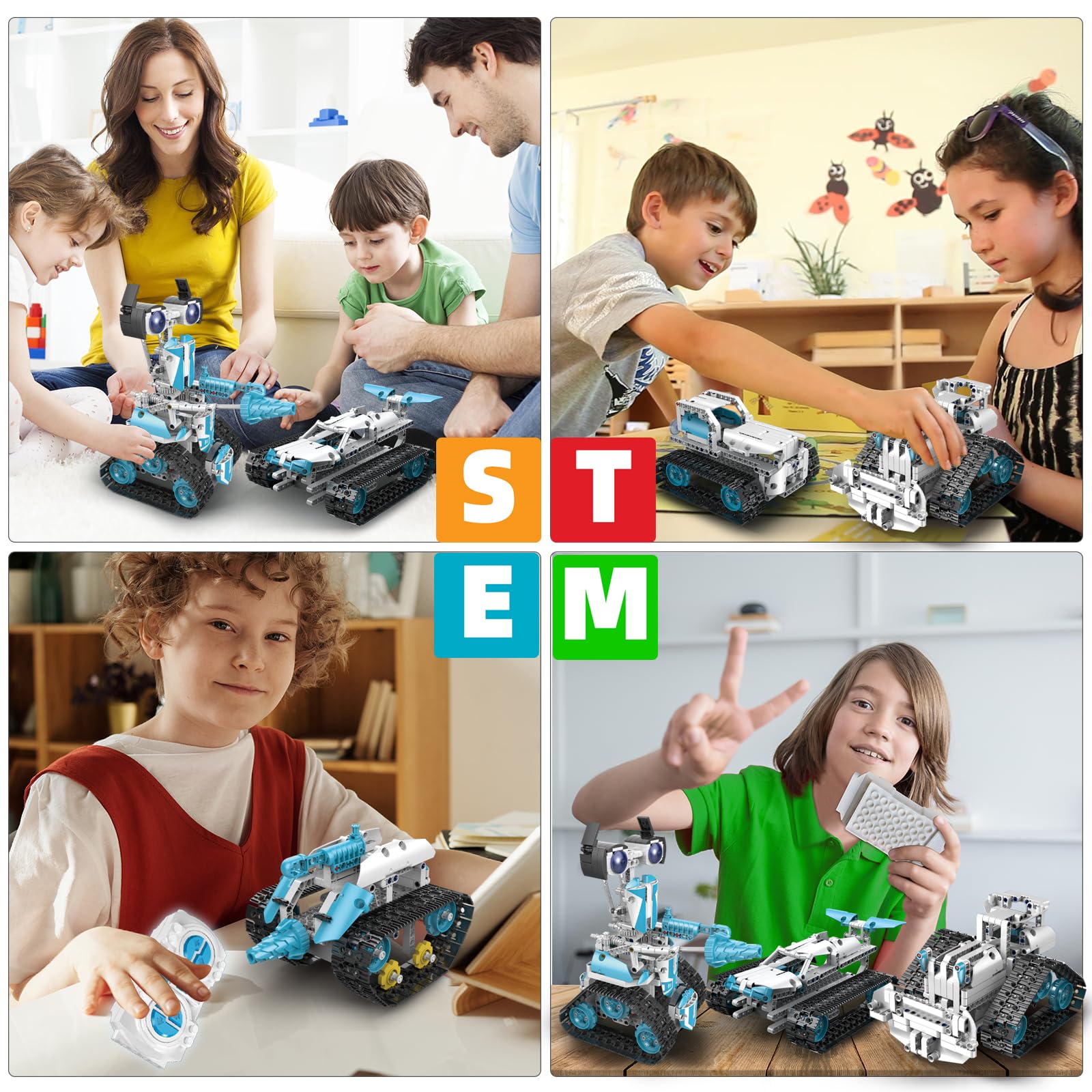 Suplanet STEM Robot for Kids Ages 8-14, 5-in-1 Remote Control and APP Programmable Robot Toys - 720 Pcs DIY Building Science Educational Kit, Building Block Birthday Gift for Teen Boys Girls