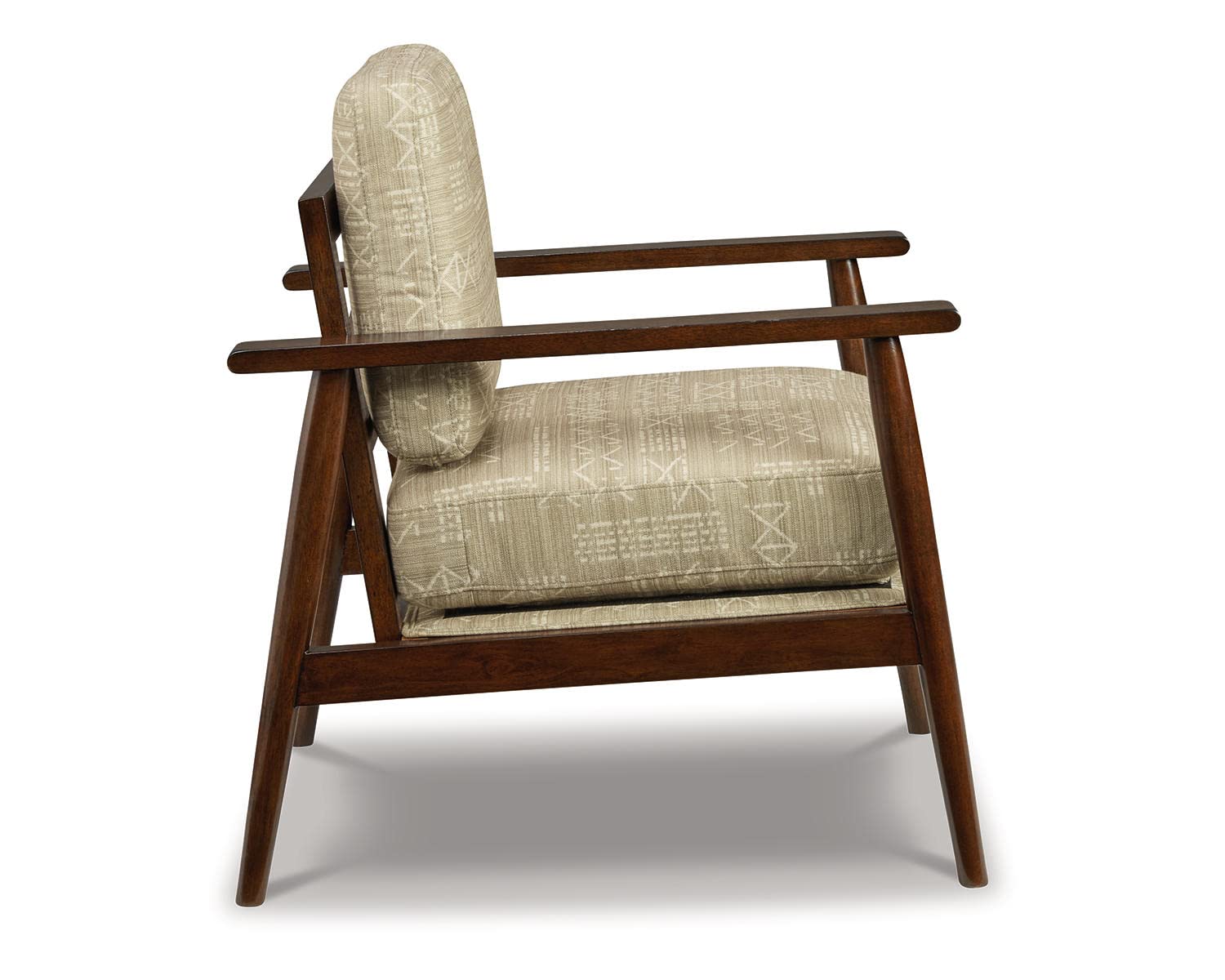 Signature Design by Ashley Bevyn Mid-Century Modern Upholstered Accent Chair, Printed Beige