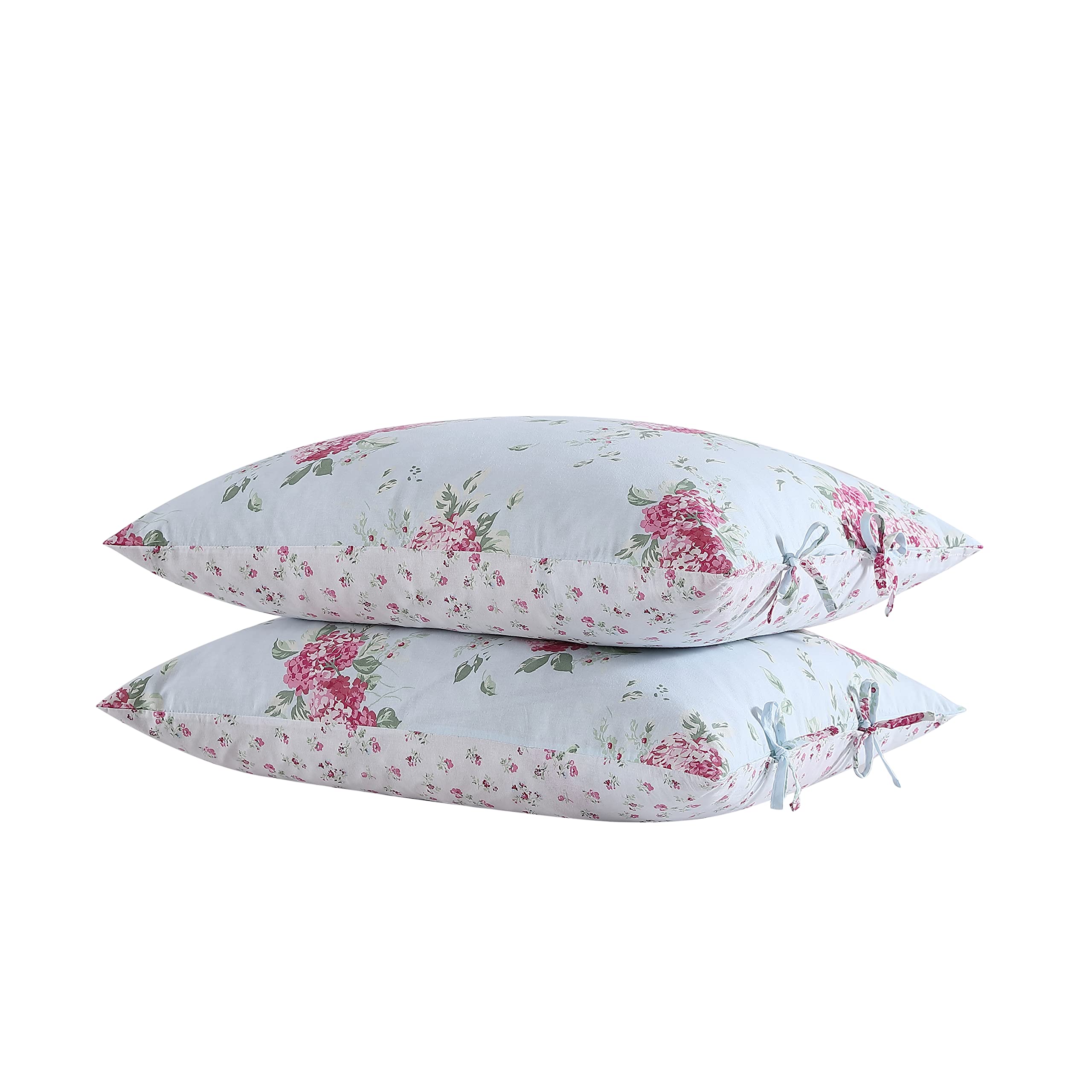 Shabby Chic® - King Comforter Set, Reversible Cotton Bedding with Matching Shams, Elegant Floral Home Decor for All Seasons (Chloe Blue, King)