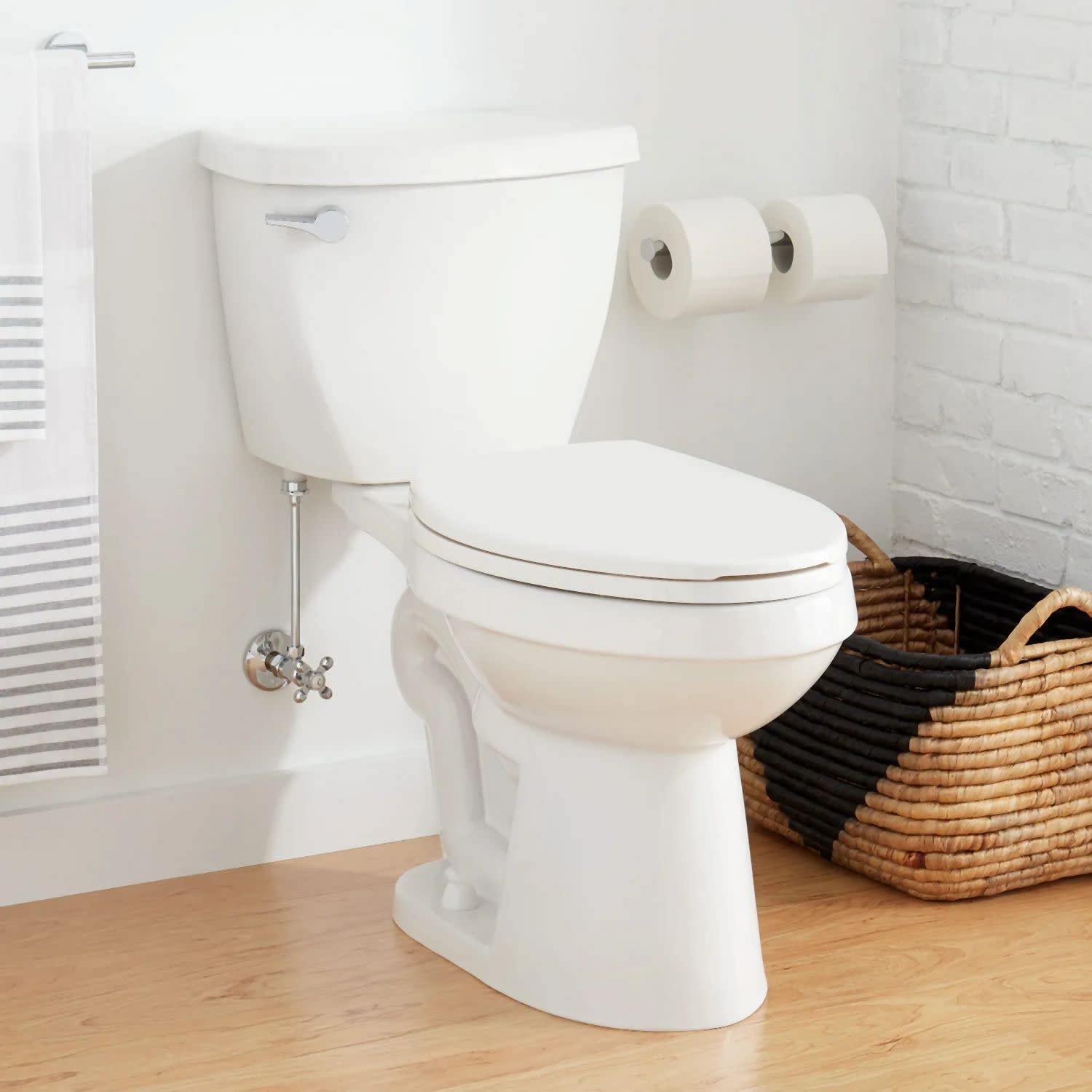 Signature Hardware 462381 Bradenton 1.28 GPF Two Piece Elongated Toilet with 14" Rough-In