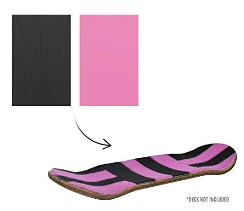 Teak Tuning Gecko Deck Grip Mix-and-Match Set - Create-Your-Own Pattern/Design - Pink & Charcoal Trick Tape for Any Size Fingerboard