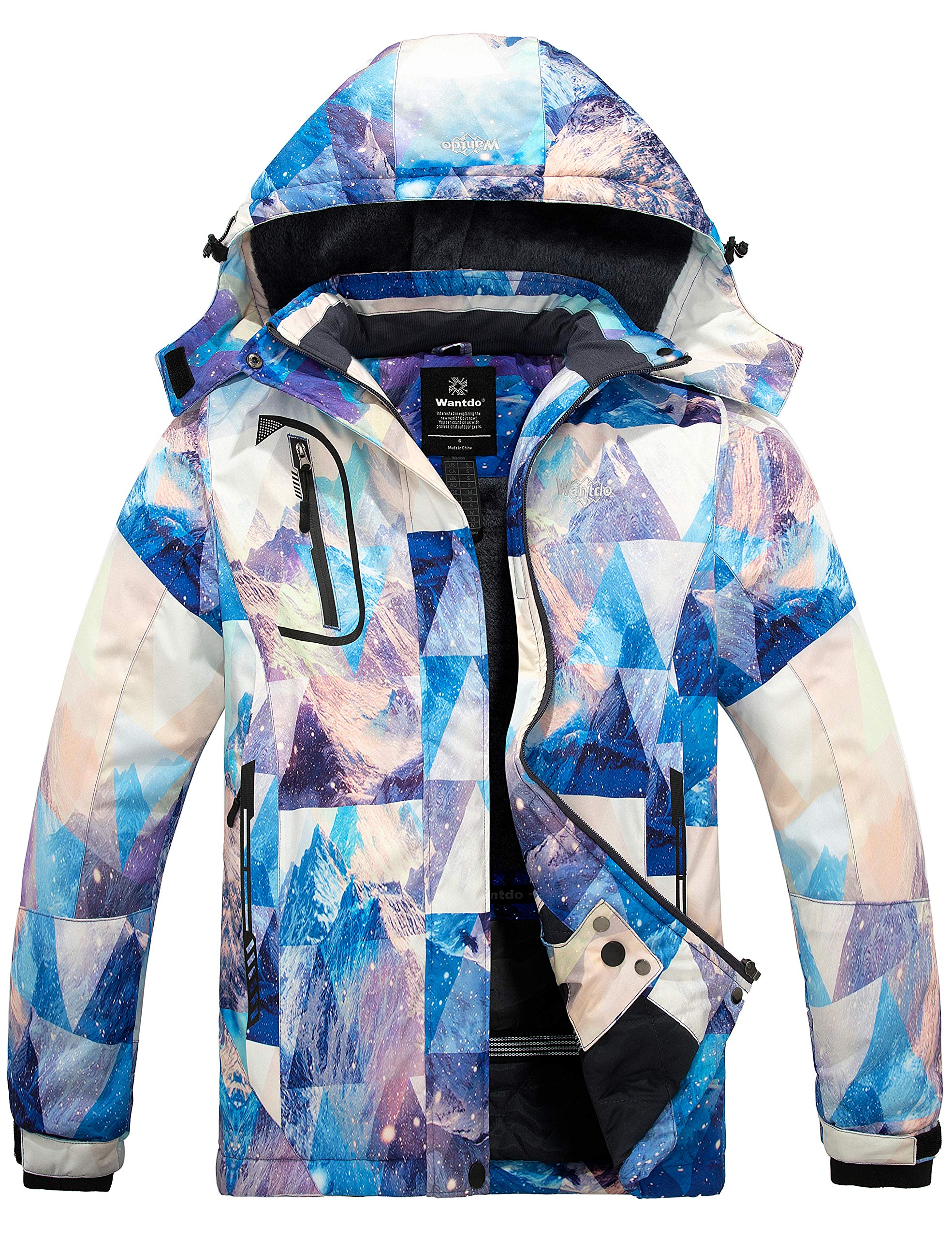 wantdo Women's Ski Snowboarding Jacket Waterproof Warm Winter Windproof Coat Mountain Flora M