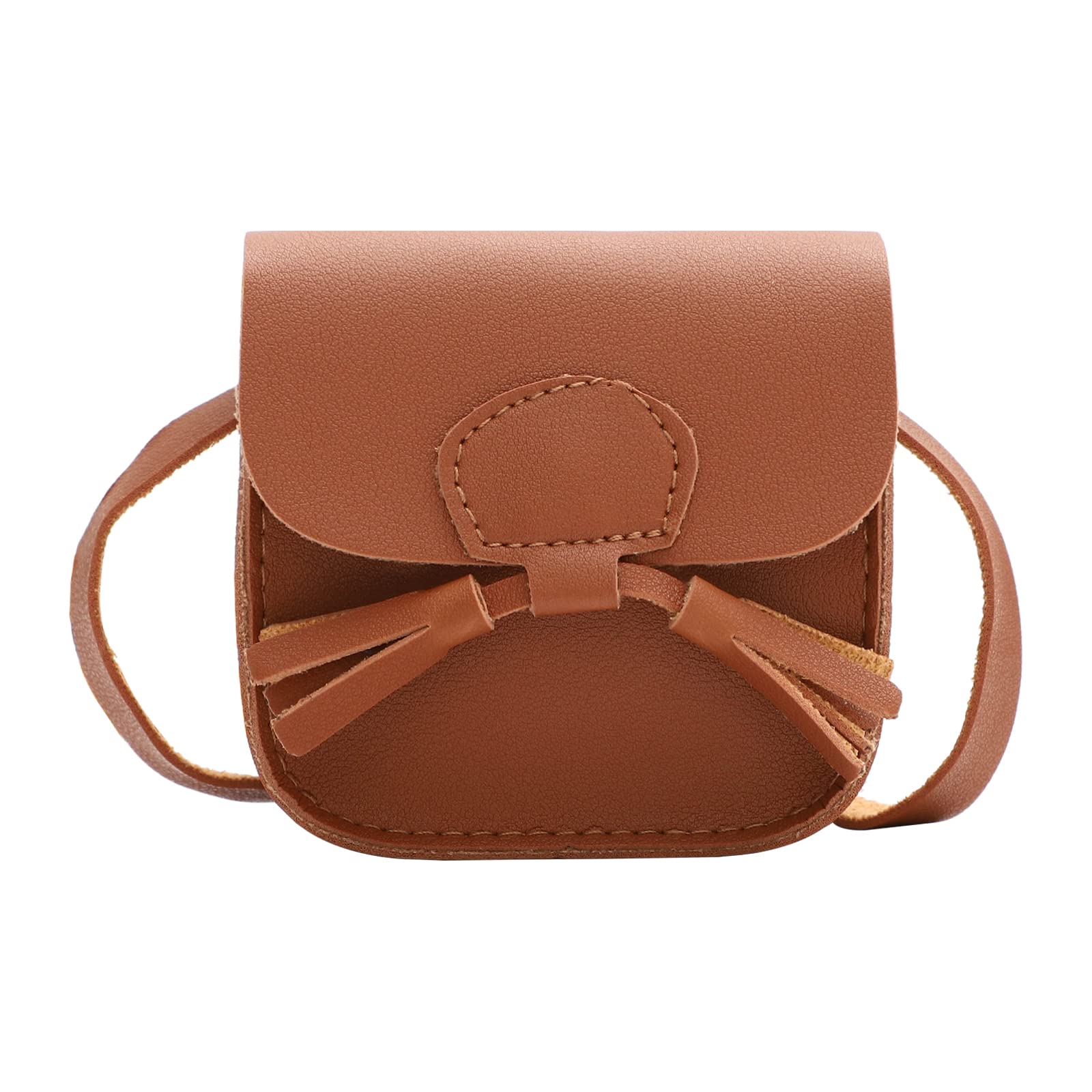 SOTOGO Little Girls Crossbody Purse Toddler Mini Cute Princess Handbag Shoulder Messenger Bag for Kids, Brown Tassel Style