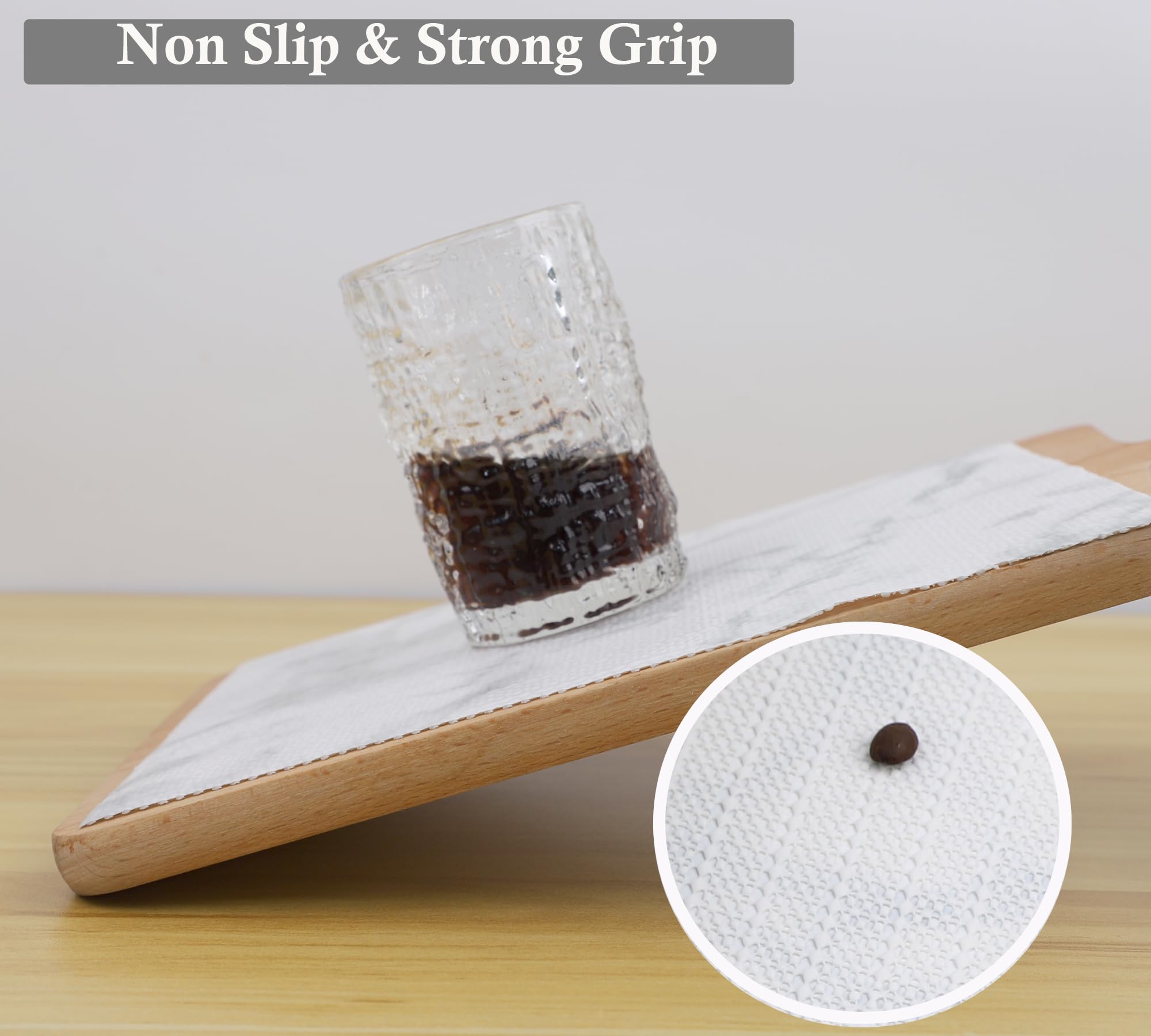 Shelf Liner Non Adhesive for Kitchen Cabinets 16 Inch Wide X 20 Ft Cabinet Liners Non-Slip Washable Drawer Liners Waterproof Marble Printed Cupboard Mat for Shelving Closet Fridge Bathroom