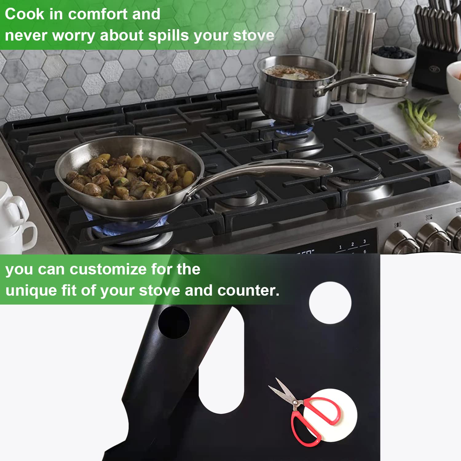 Stove Cover stove top protector, Non-Stick Stove Liner stove gap covers Stove Top Protectors for Samsung Gas stove burner covers，Washable Stove Protector Keep Stove Clean
