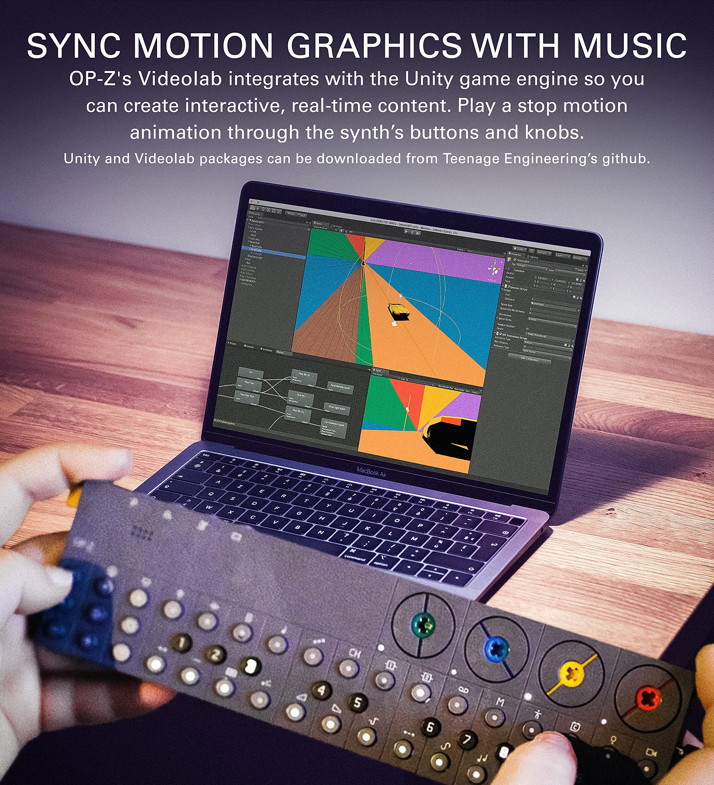 teen age engineering OP-Z Wireless Bluetooth Synthesizer Sequencer Bundle with OP-Z PVC Roll Up Bag (Yellow), Samson SR350 Over-Ear Stereo Headphones, and Blucoil 3-Pack of 7" Audio Aux Cables