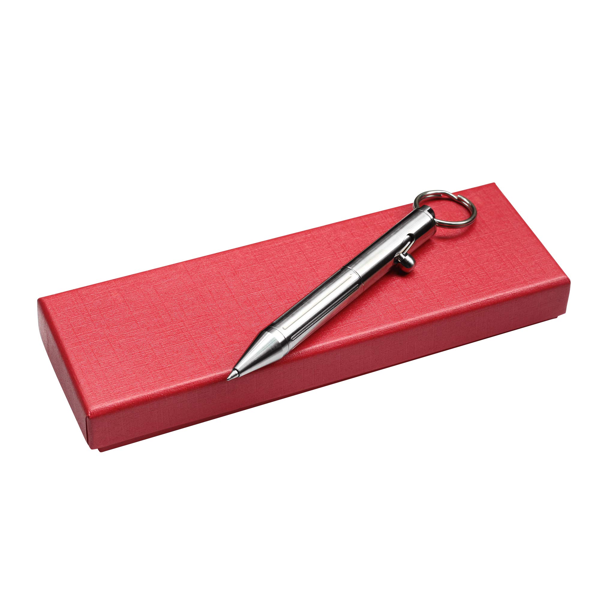 SMOOTHERPRO Titanium Bolt Action Pen with Mini Keychain for Outdoor Work EDC Pocket Business (KT113)