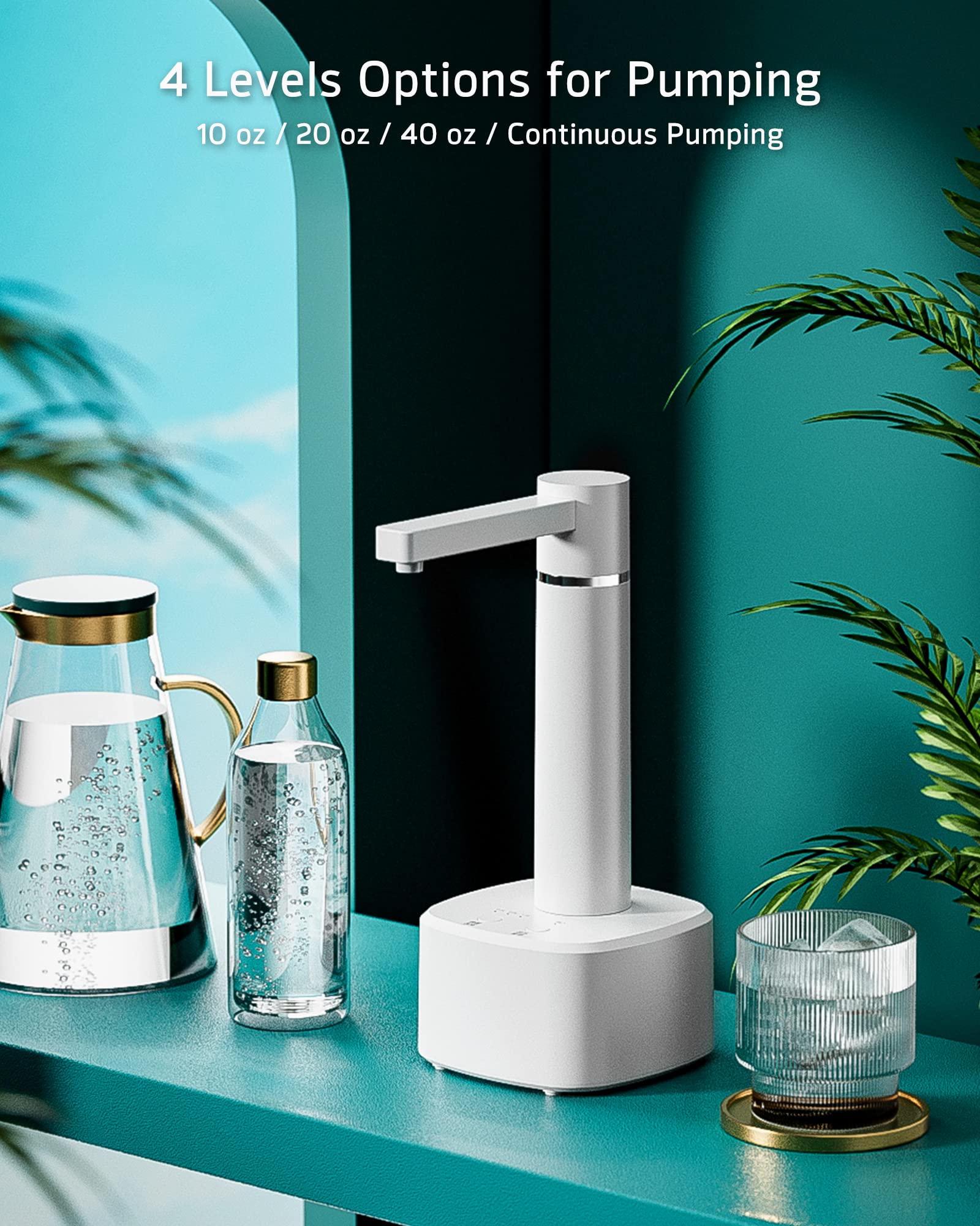 Water Dispenser for 5 Gallon Bottle - Intelligent Desktop Water Bottle Dispenser, Dual-Purpose Automatic Water Pump for Universal Bottle, Water Jug Dispenser Suitable for Home, Office, Outdoor