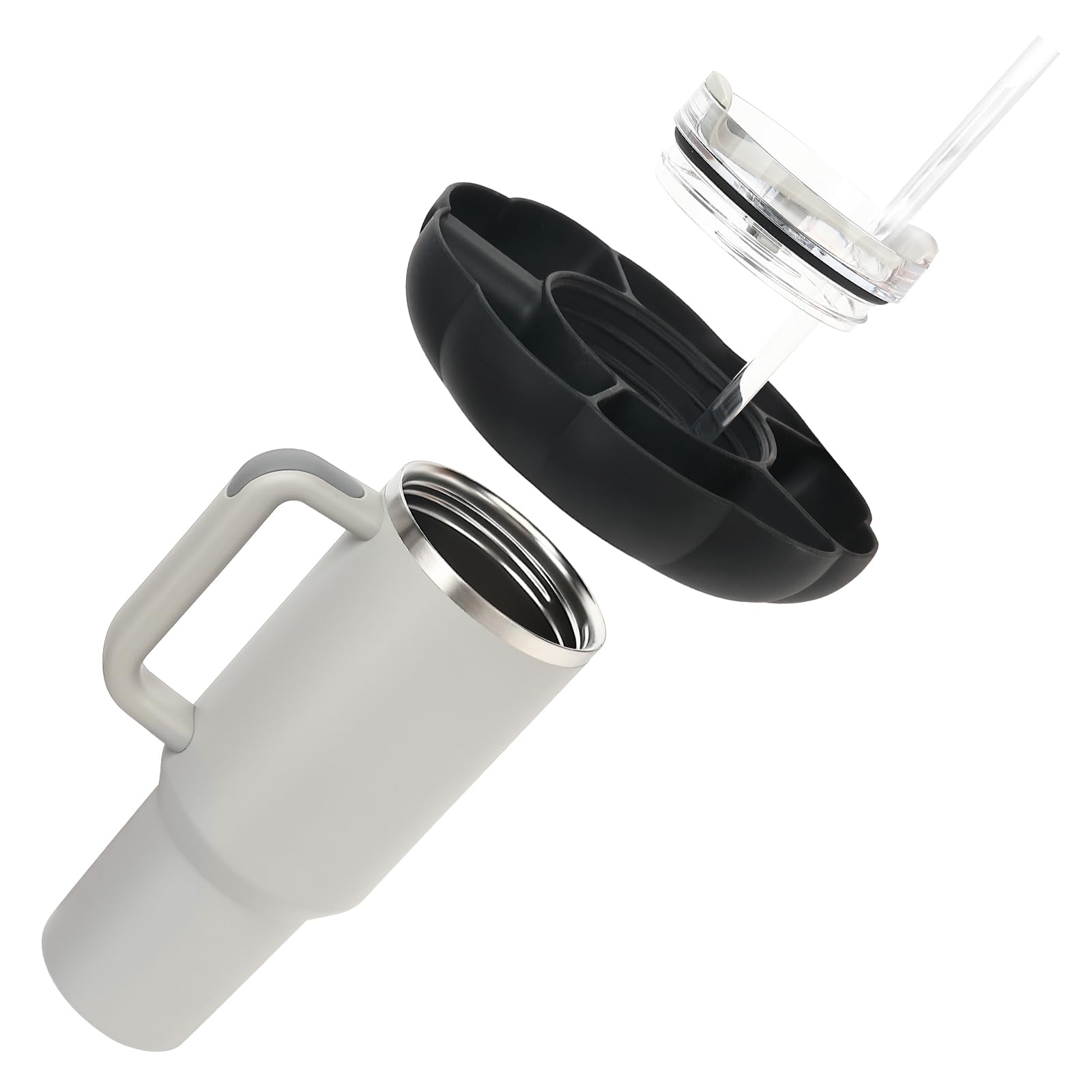 Snack Tray for Stanley 40 oz Tumbler with Handle, Reusable Snack Bowl Compatible with Stanley Cup 40oz with Handle, Portable Snack Ring Container for Stanley 40oz Tumbler Accessories
