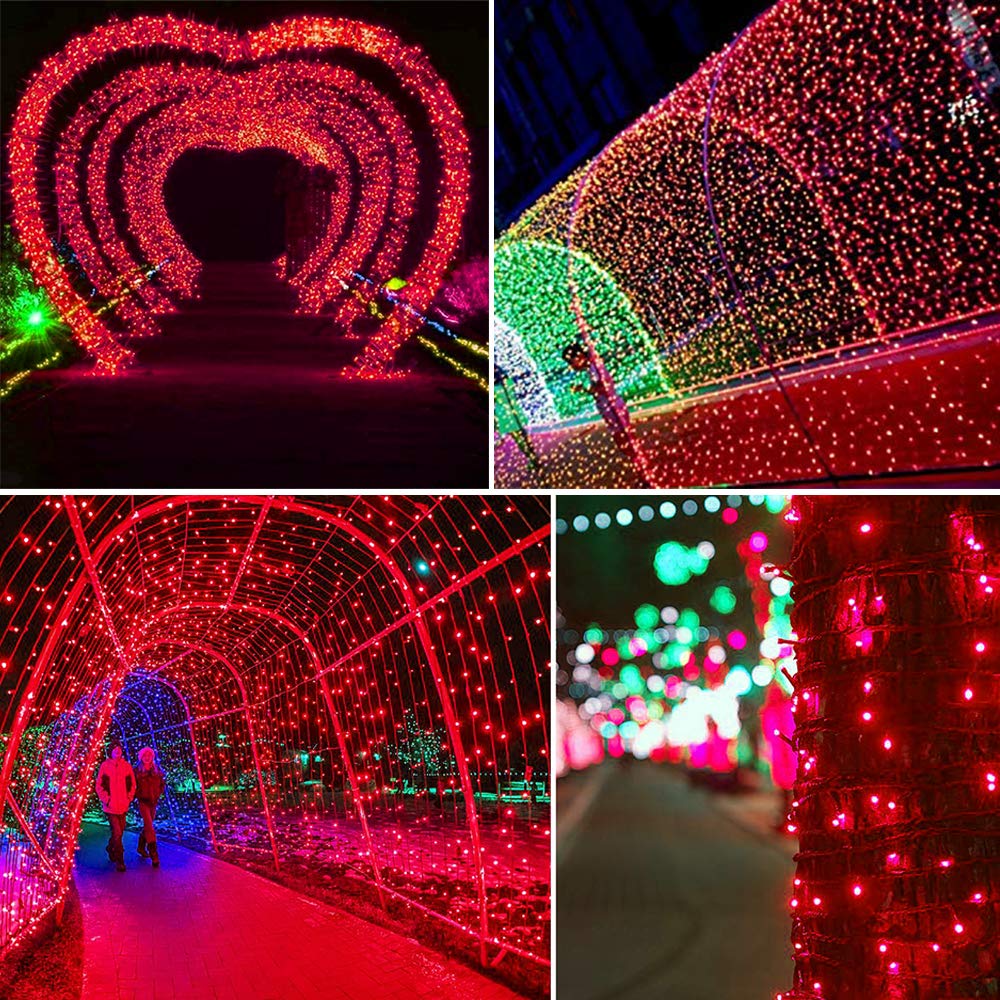Vicila Red LED String Lights Christmas, USB Tree Lights Remote Control Fairy Lights 100 LED String Lights for Bedroom, Wedding, Birthday Party Decor-39.4ft(Red)